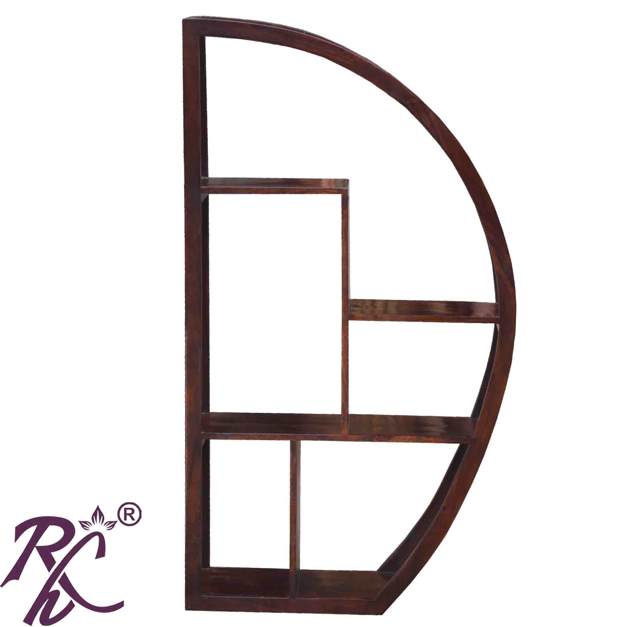 Solid Wood D shape Book Shelf Big - RAJ HANDICRAFT