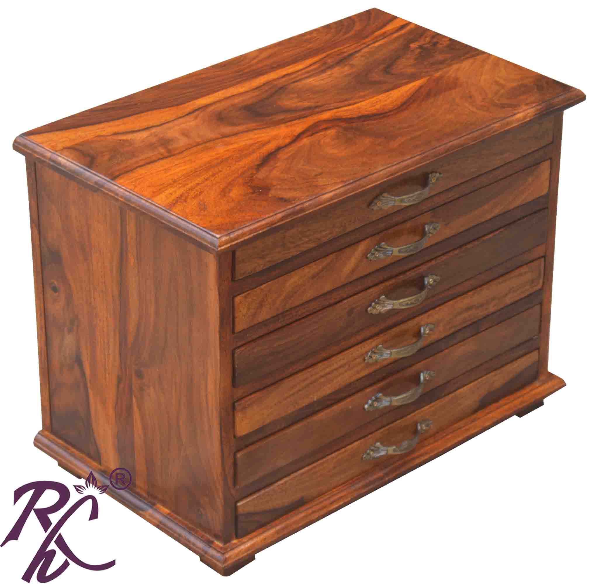 Solid Wood Chest of 6 Drawers Small for Office Use - RAJ HANDICRAFT