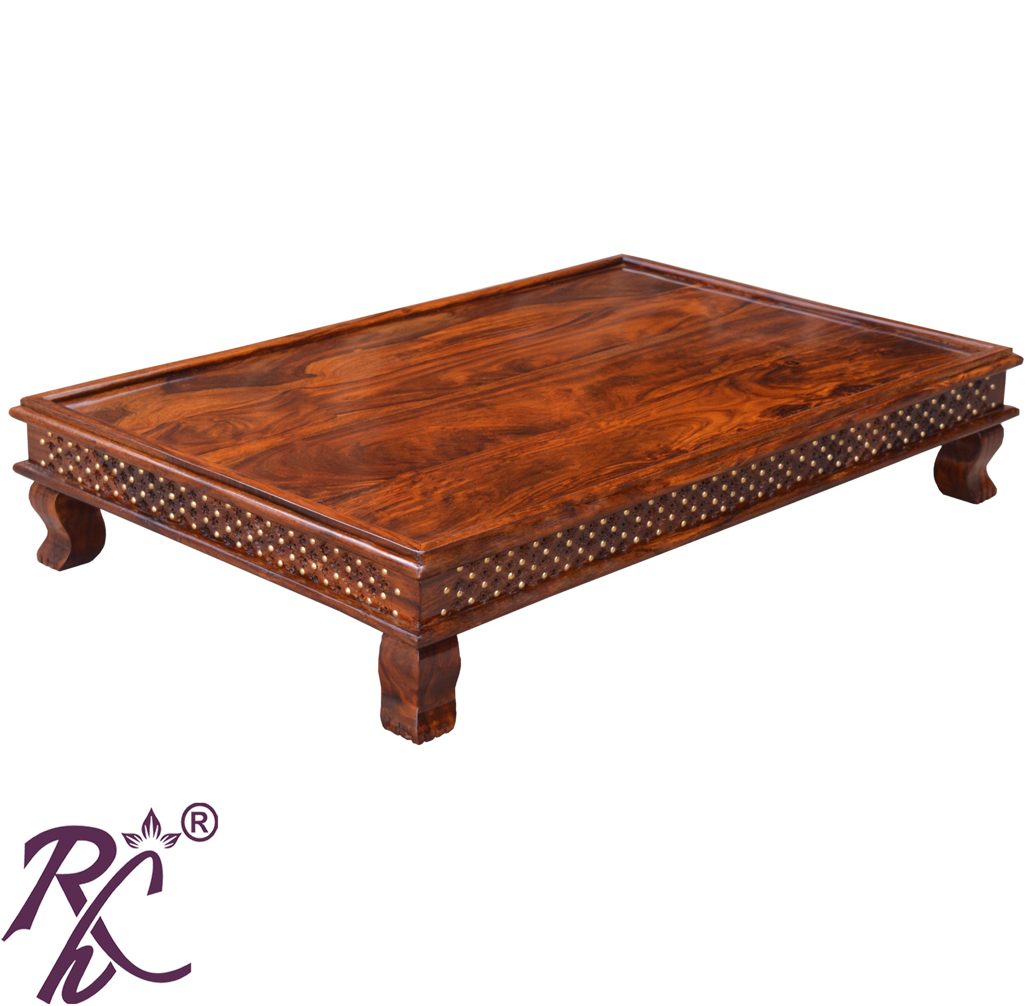 Solid Sheesham Wood Chowki Rectangular - RAJ HANDICRAFT