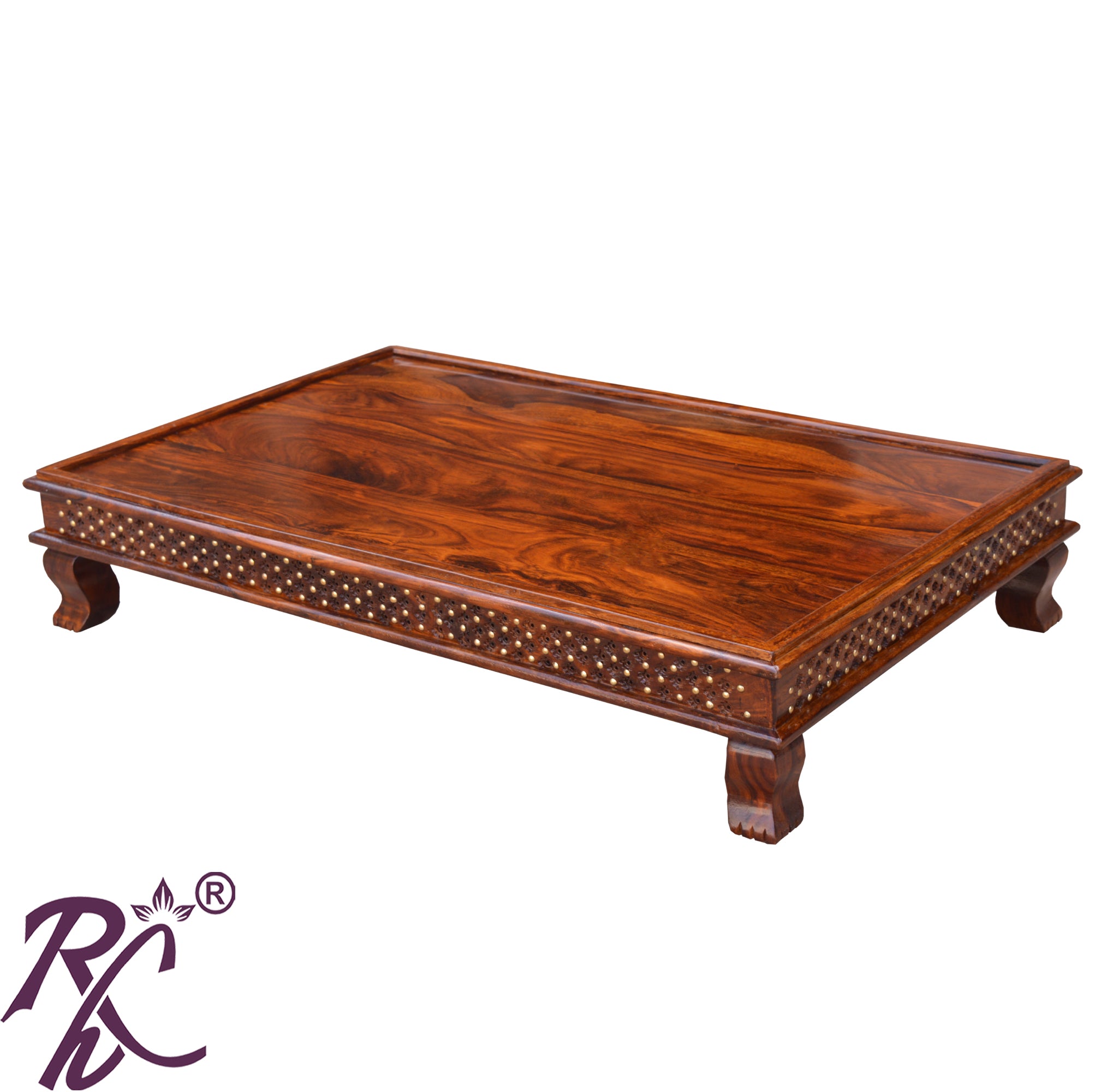 Solid Sheesham Wood Chowki Rectangular - RAJ HANDICRAFT