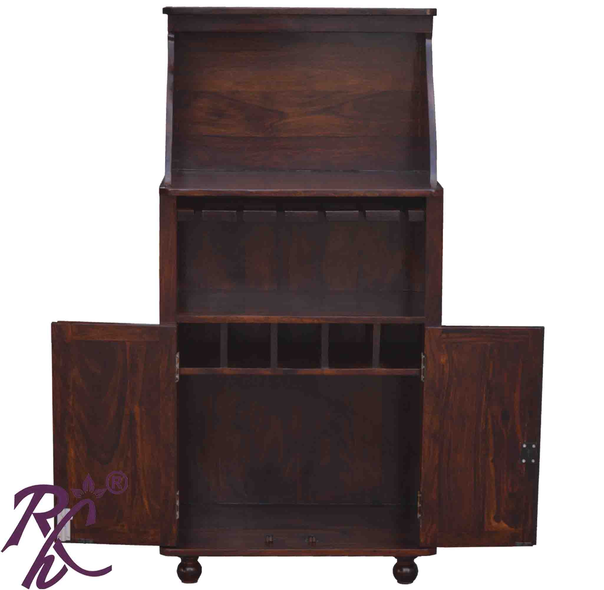 Solid Wood Wooden Bar Cabinet | Wooden Small Bar Cabinet Glass Hanging ...
