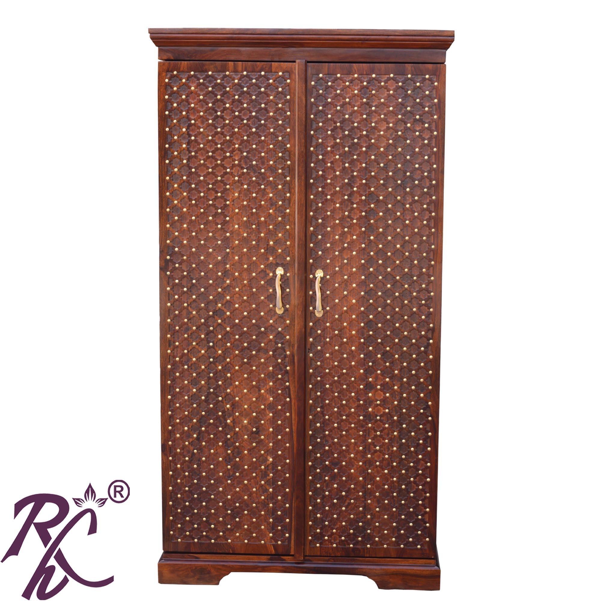 Solid Wooden Brass Work Bar Cabinet - RAJ HANDICRAFT