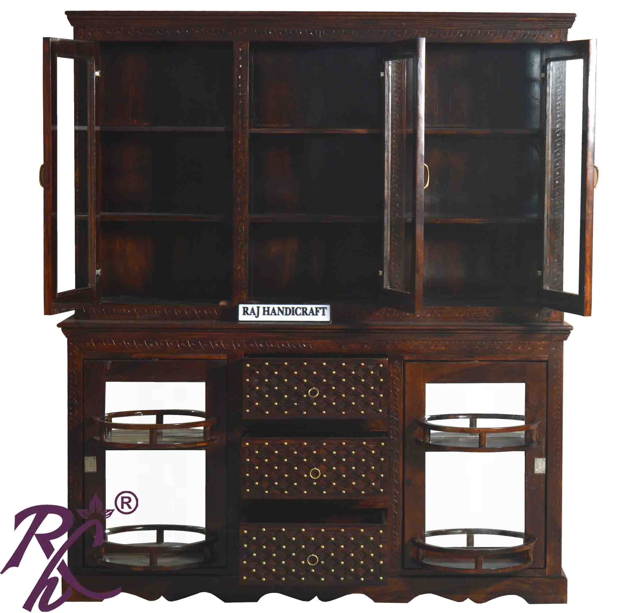 Solid Wood Wooden Jiksa Jali Design Bar Counter - RAJ HANDICRAFT
