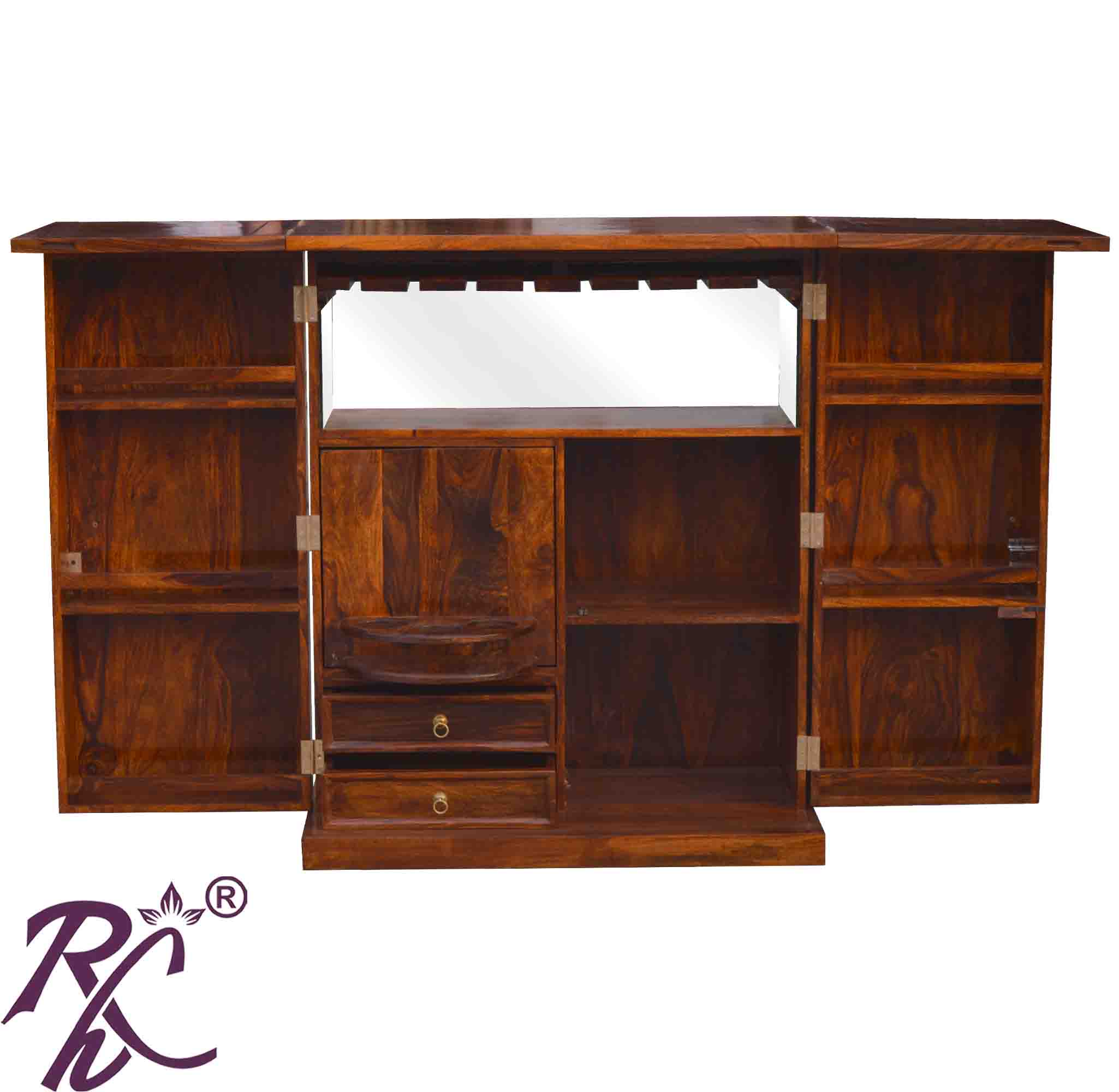 Solid Wooden Cadbury Door Design Bar Cabinet - RAJ HANDICRAFT
