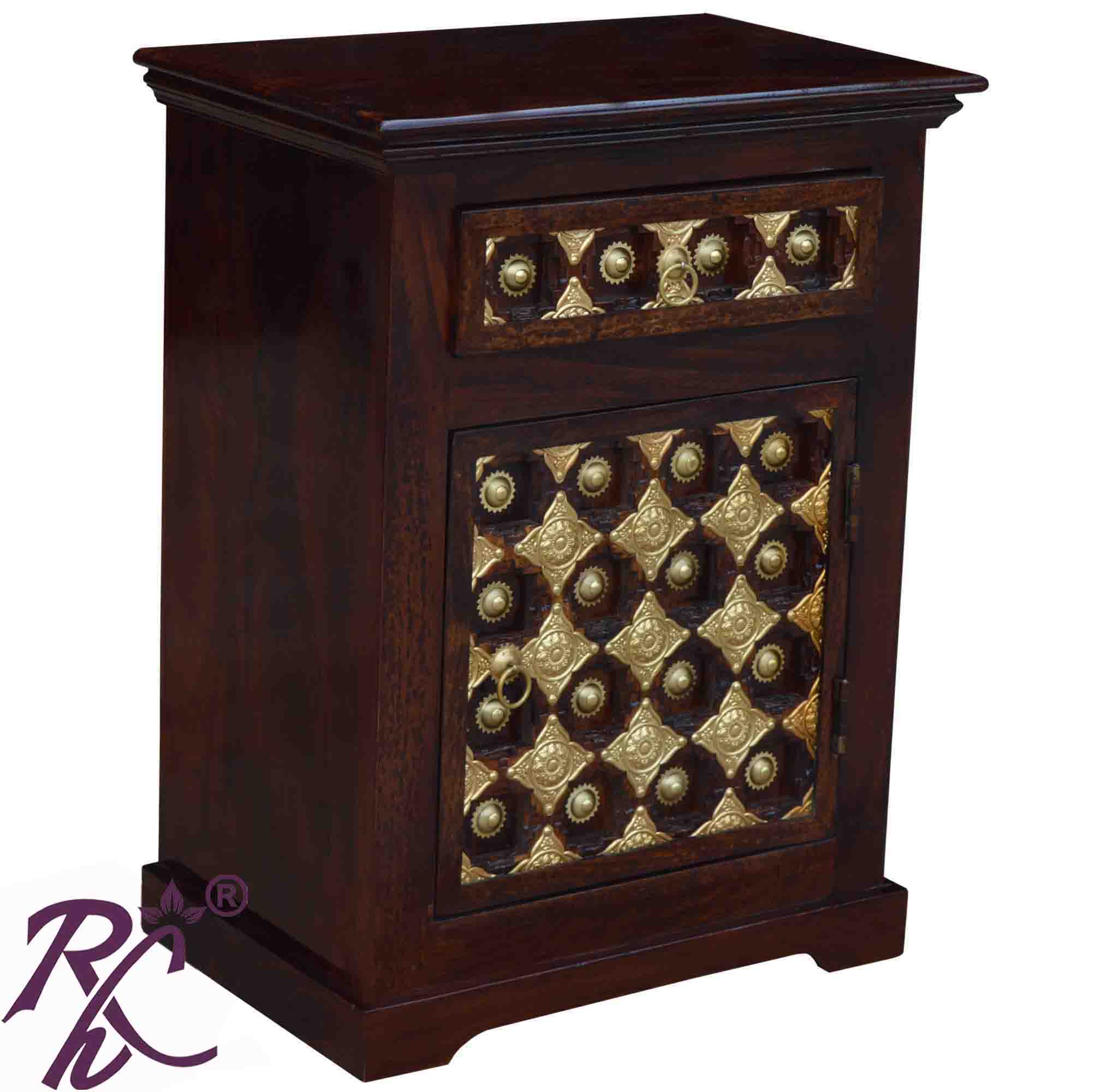 Solid Wood Antique Bed Side Table - RAJ HANDICRAFT