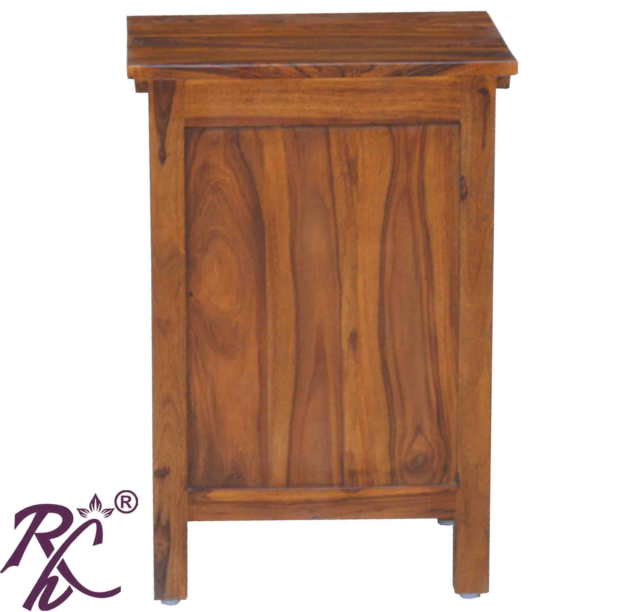 Solid Wood Bed Side Table 2 Drawer 1 Open Shelf - RAJ HANDICRAFT