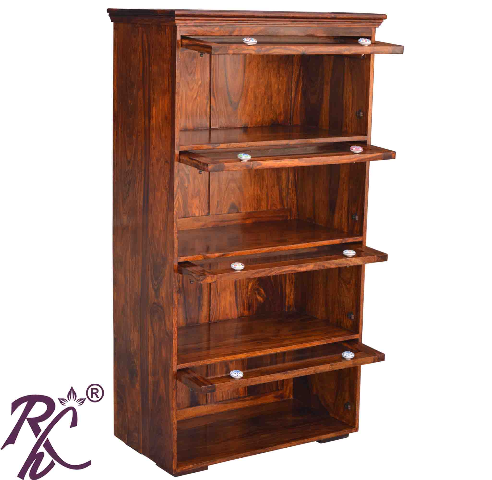 Solid Wood Book Cabinet - RAJ HANDICRAFT