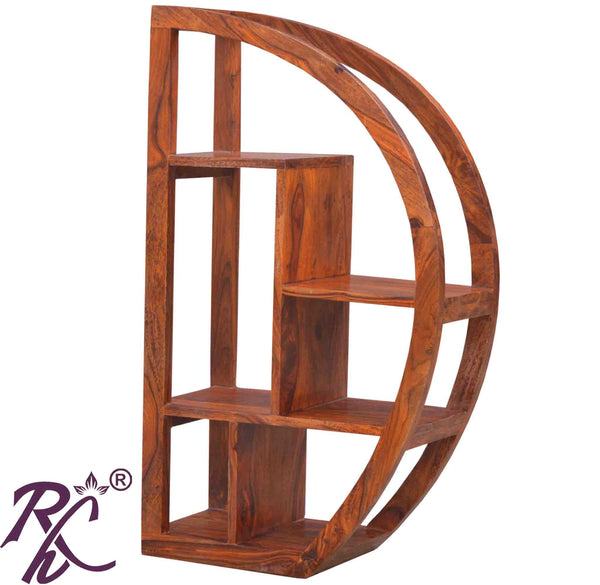Solid Wood D Shape Book Shelf - RAJ HANDICRAFT