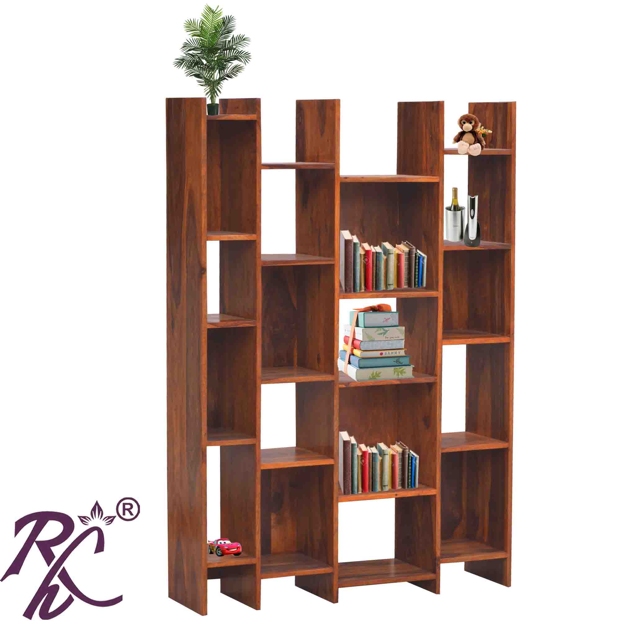Solid Wood Open Book Shelf Large - RAJ HANDICRAFT