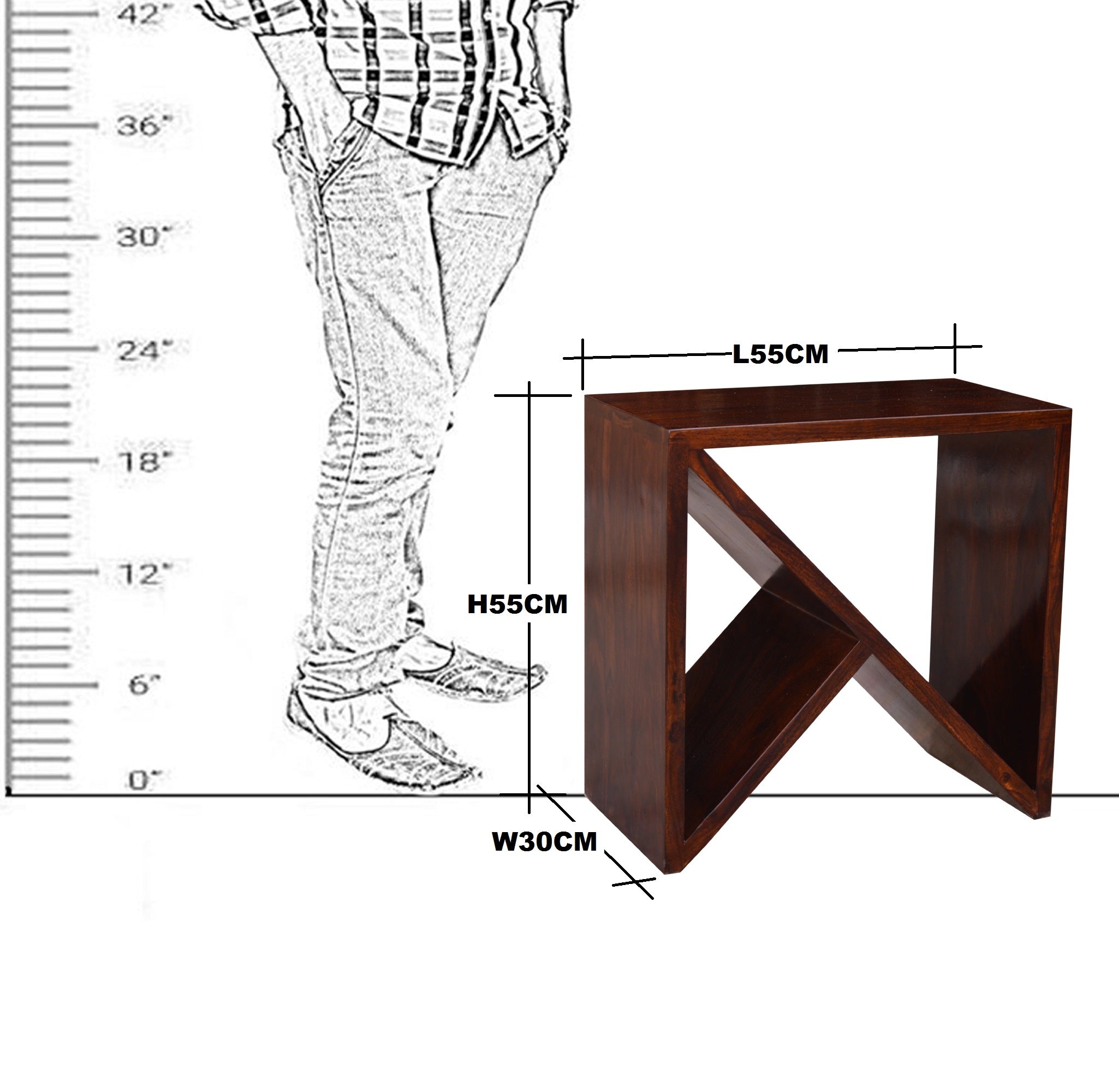 Solid Wood Small Open Book Shelf - RAJ HANDICRAFT