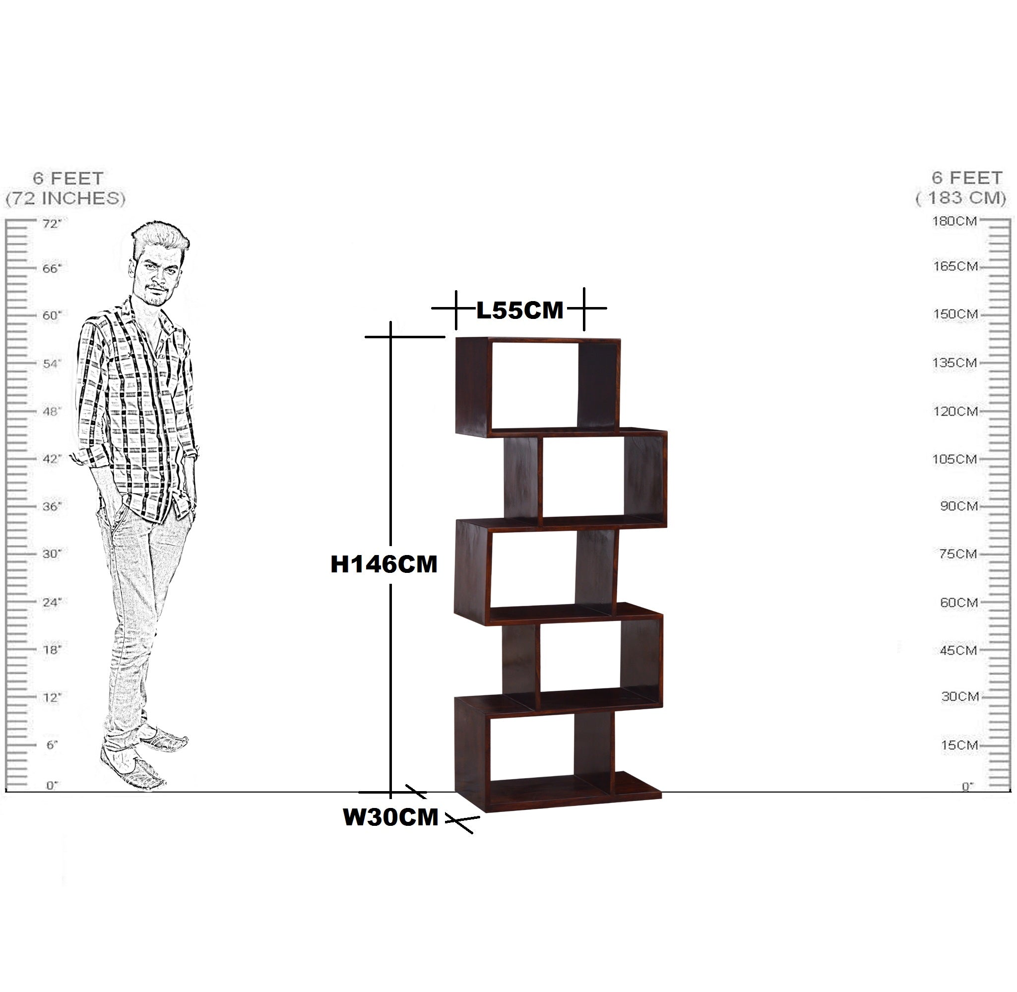 Solid Wood Open Book Shelf - RAJ HANDICRAFT