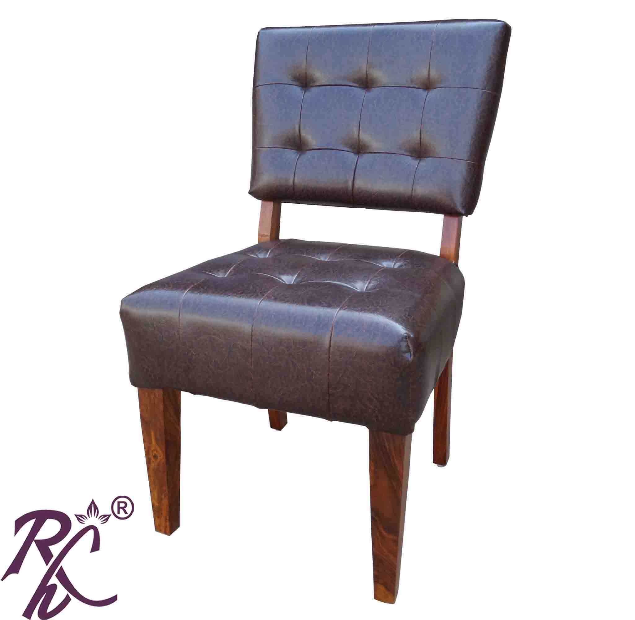 Wooden Hotel & Restaurant Leatherite Chair - RAJ HANDICRAFT