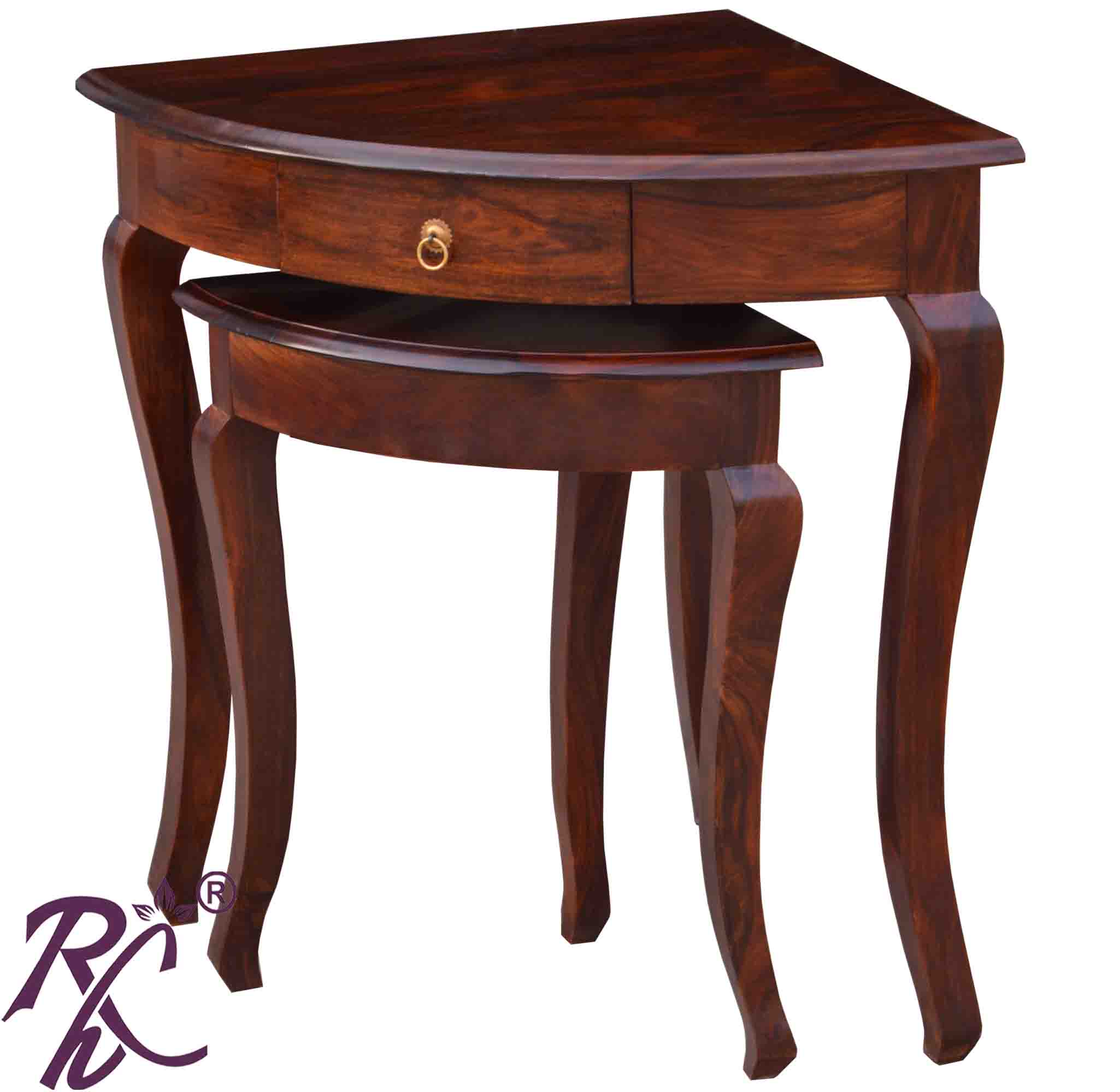 Solid Wood Corner Table Set (2 Pieces.) - RAJ HANDICRAFT