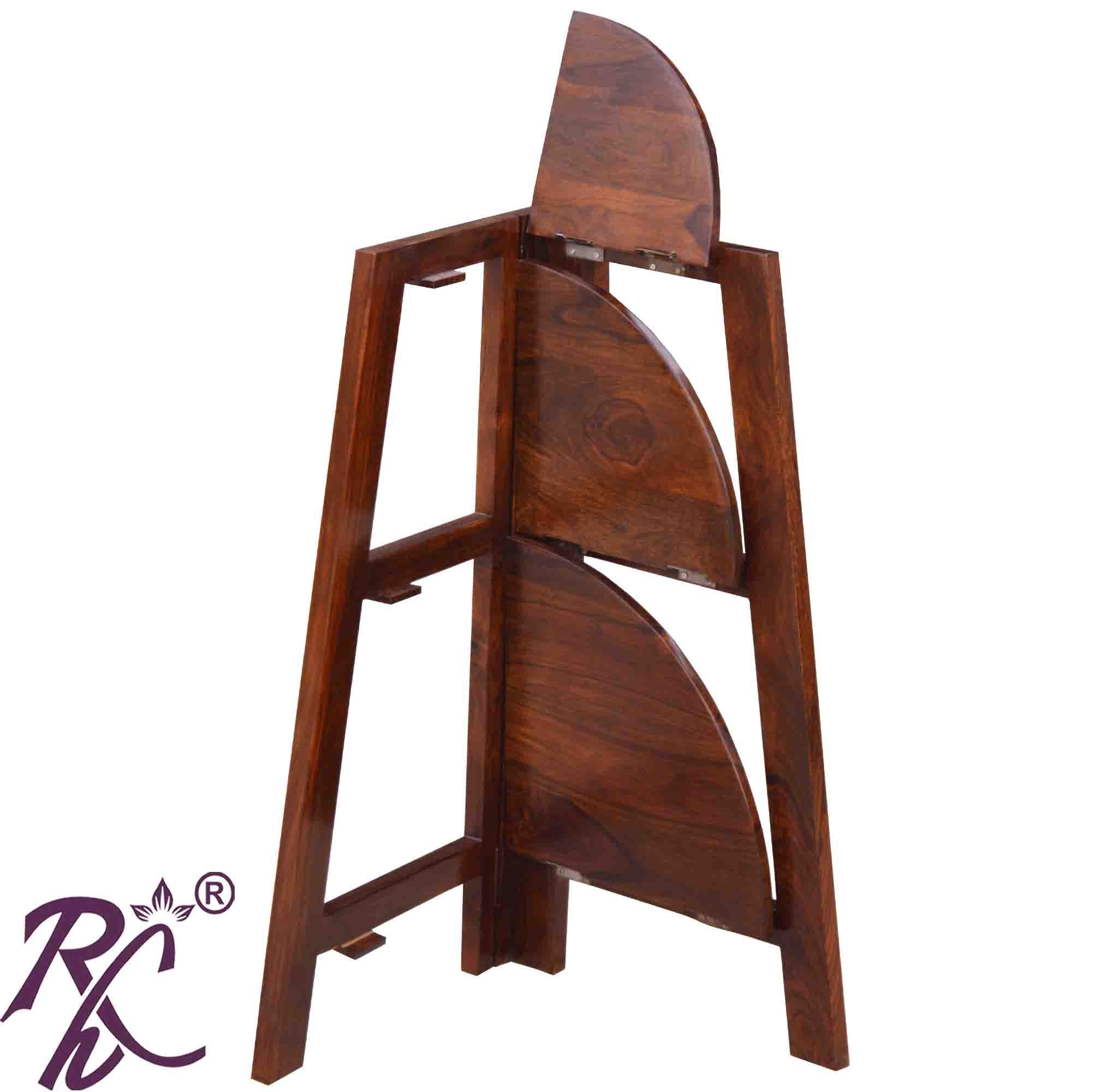 Solid Wood Folding Small Corner 3 Shelves - RAJ HANDICRAFT