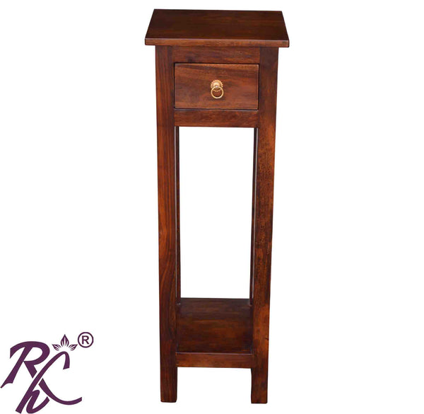 Solid Wood Telephone Stand Large With One Drawer - RAJ HANDICRAFT
