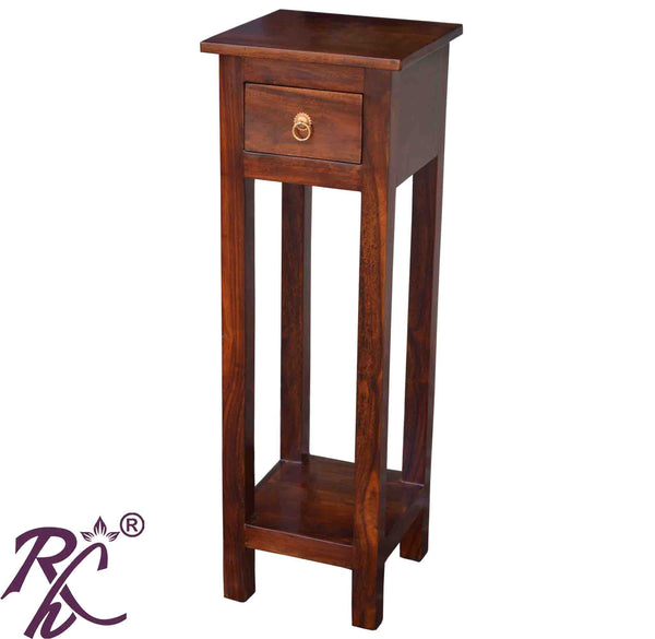 Solid Wood Telephone Stand Large With One Drawer - RAJ HANDICRAFT