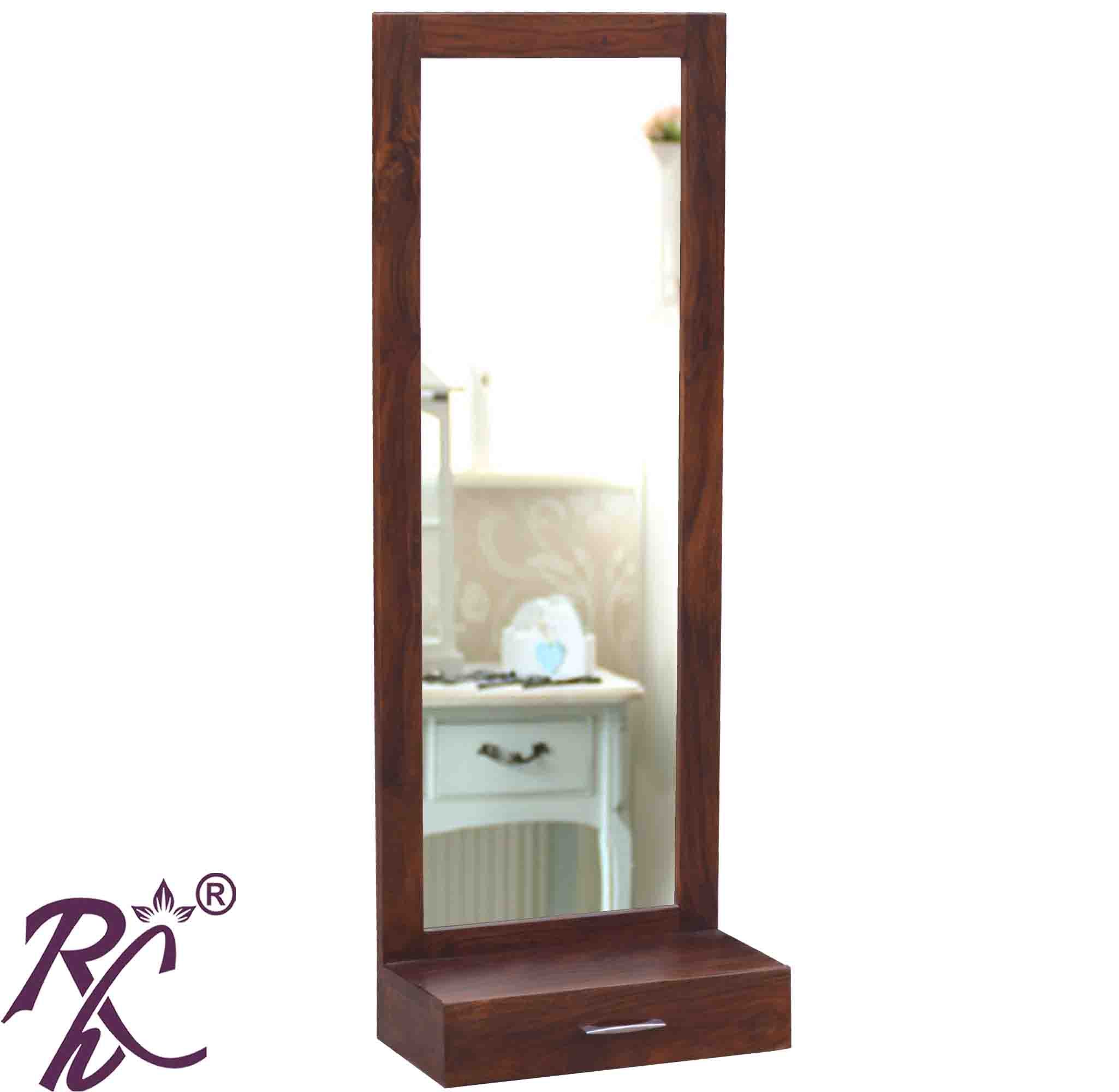 Solid Wood 1 Drawer Mirror Dresser - RAJ HANDICRAFT