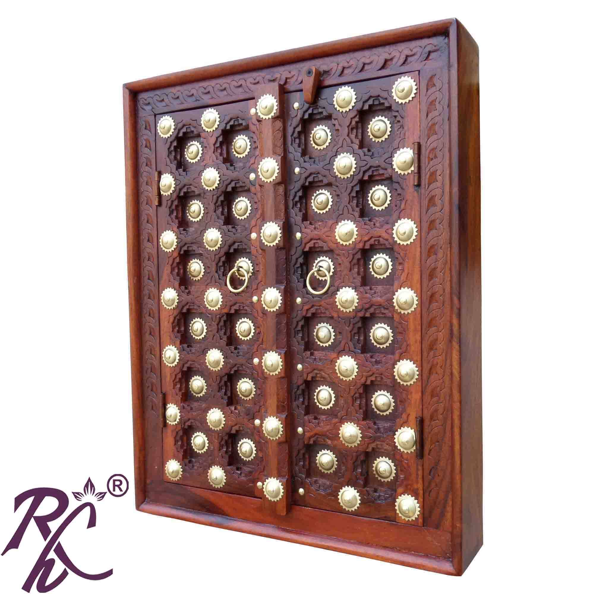 Solid Wooden Wood Bakhra Design Mirror Frame - RAJ HANDICRAFT