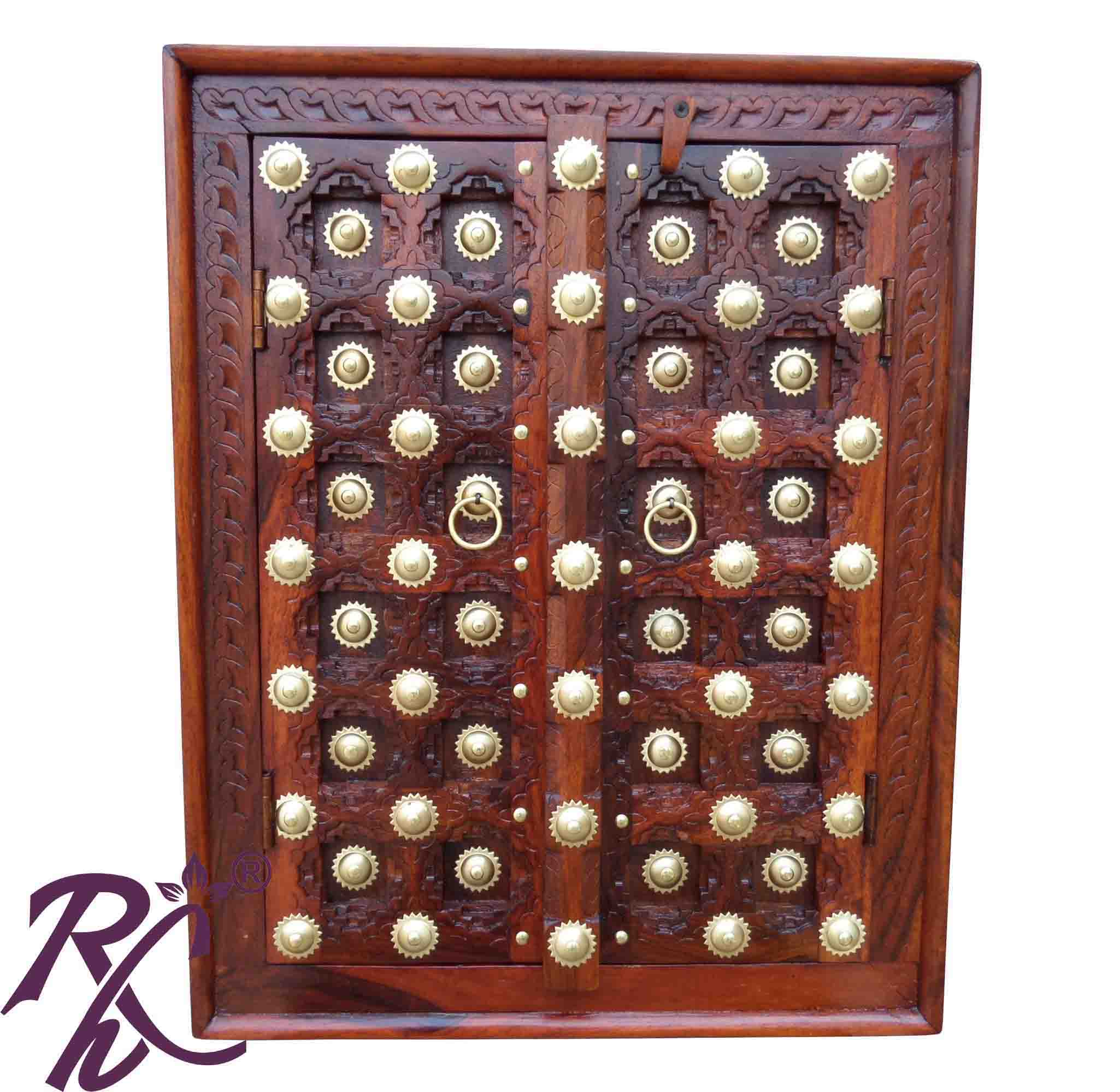 Solid Wooden Wood Bakhra Design Mirror Frame - RAJ HANDICRAFT