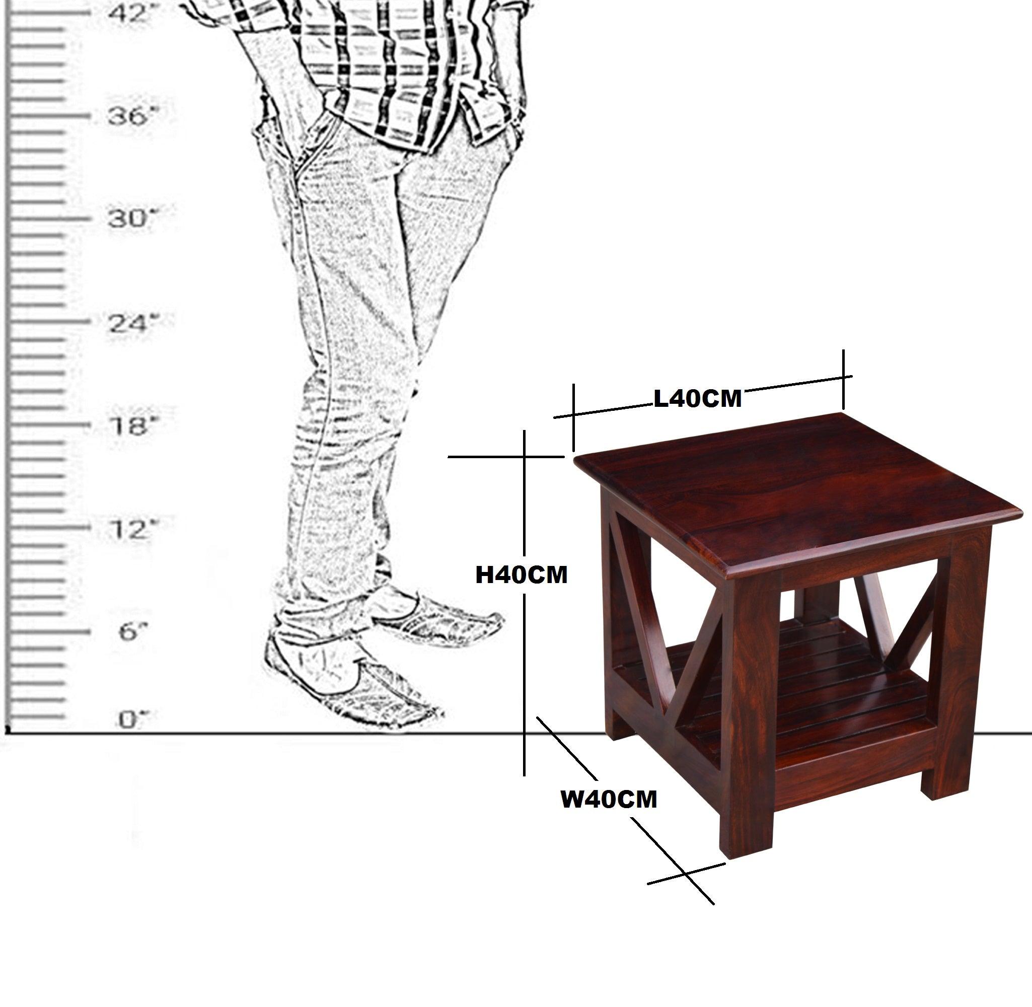 Solid V Design Lamp Table | Lamp Side Table | Side End Table - RAJ ...