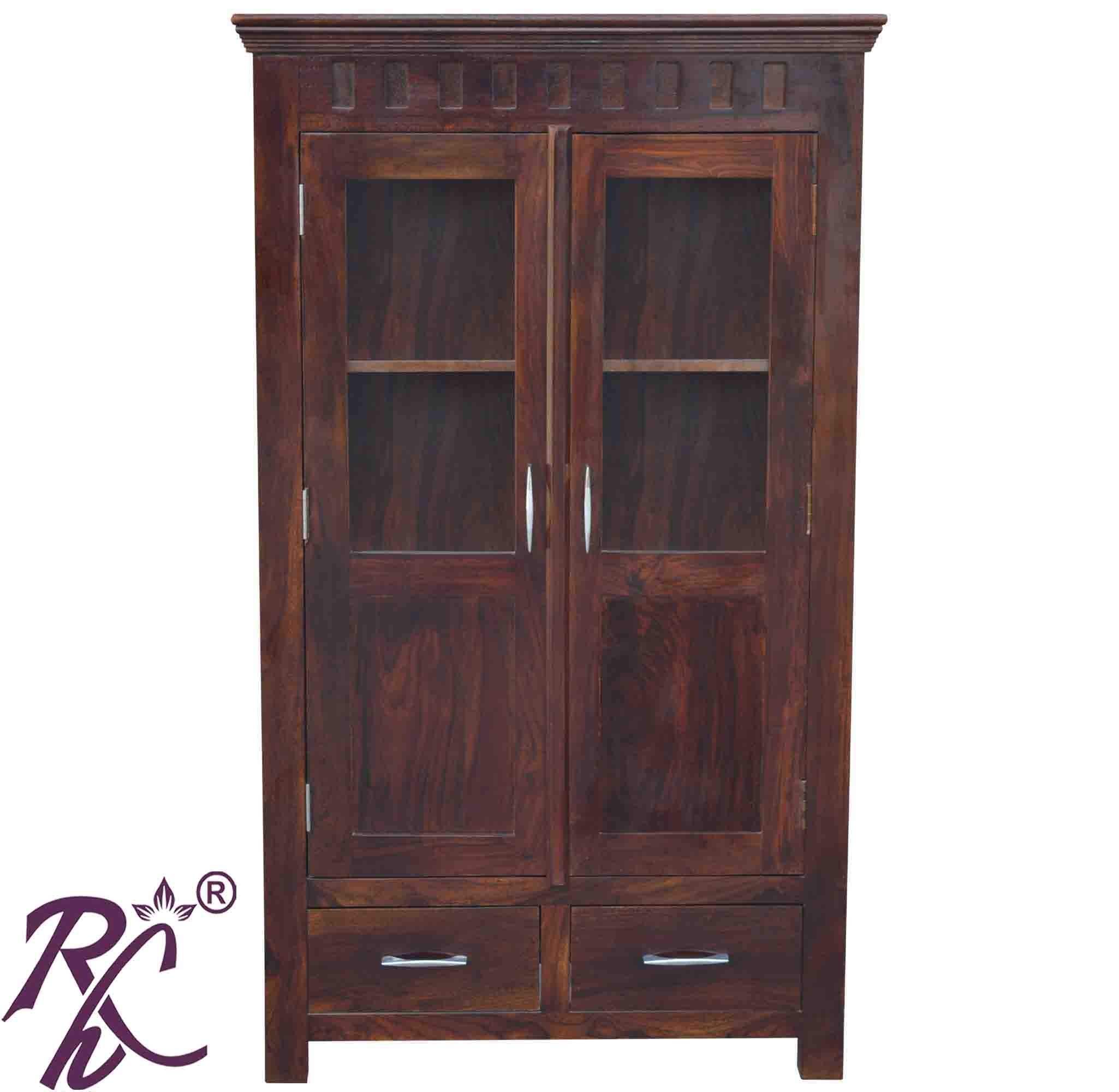 Solid Wood Kubera Design Kitchen cabinet With Two Doors and Two Drawer ...