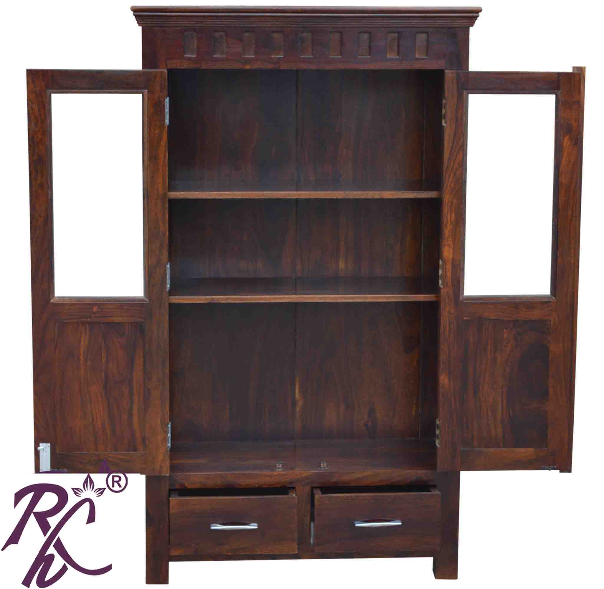 Solid Wood Kubera Design Kitchen cabinet With Two Doors and Two Drawer ...