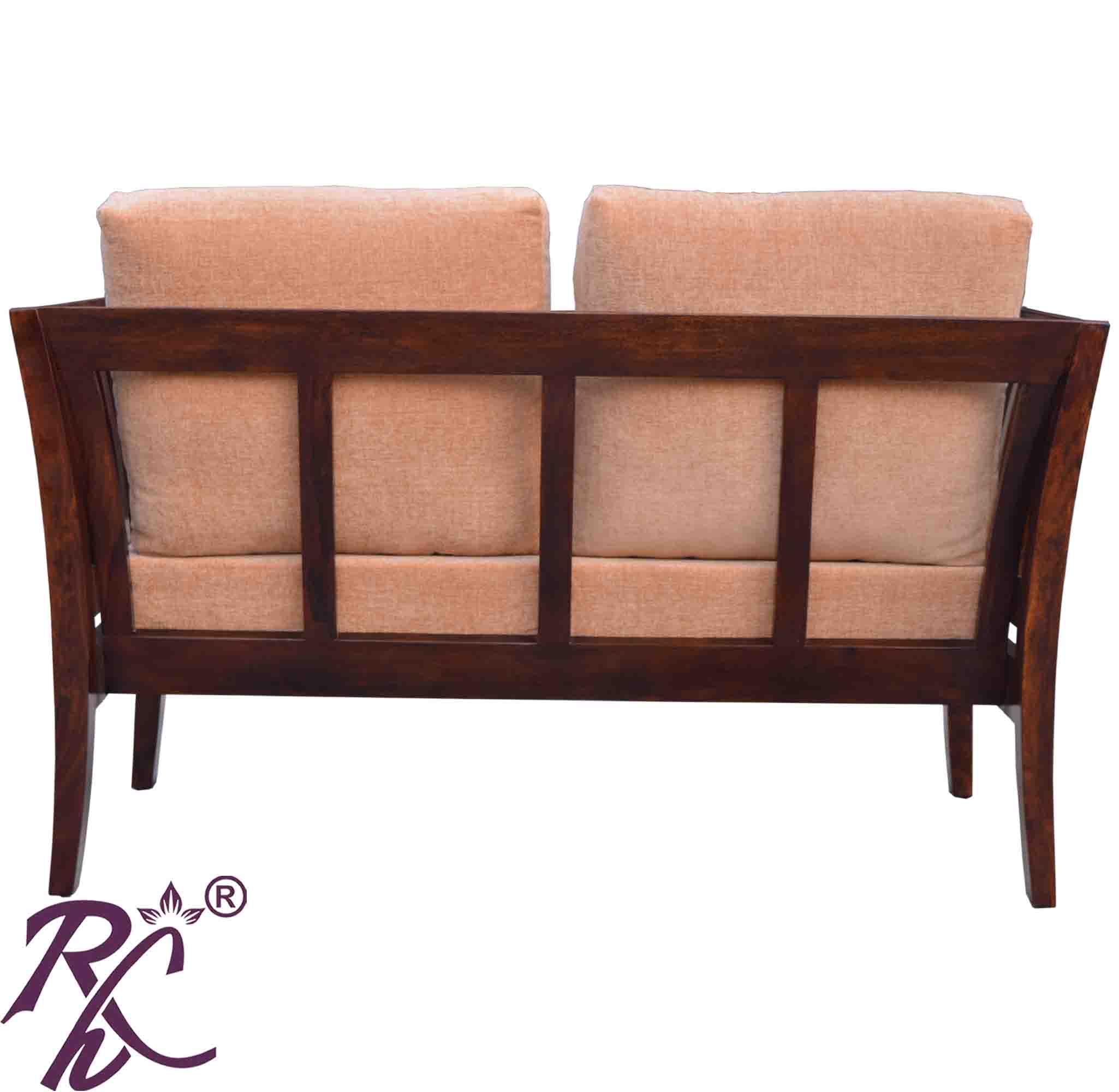 Solid Wood Stripe Design Sofa 2 Seater - RAJ HANDICRAFT