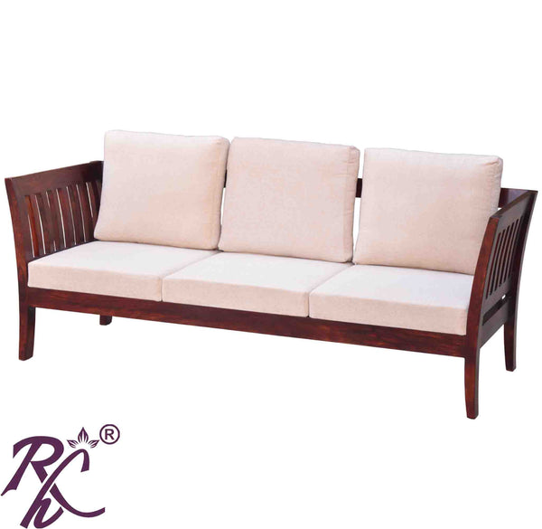 Solid Wood Stripe Design Sofa 3 Seater - RAJ HANDICRAFT