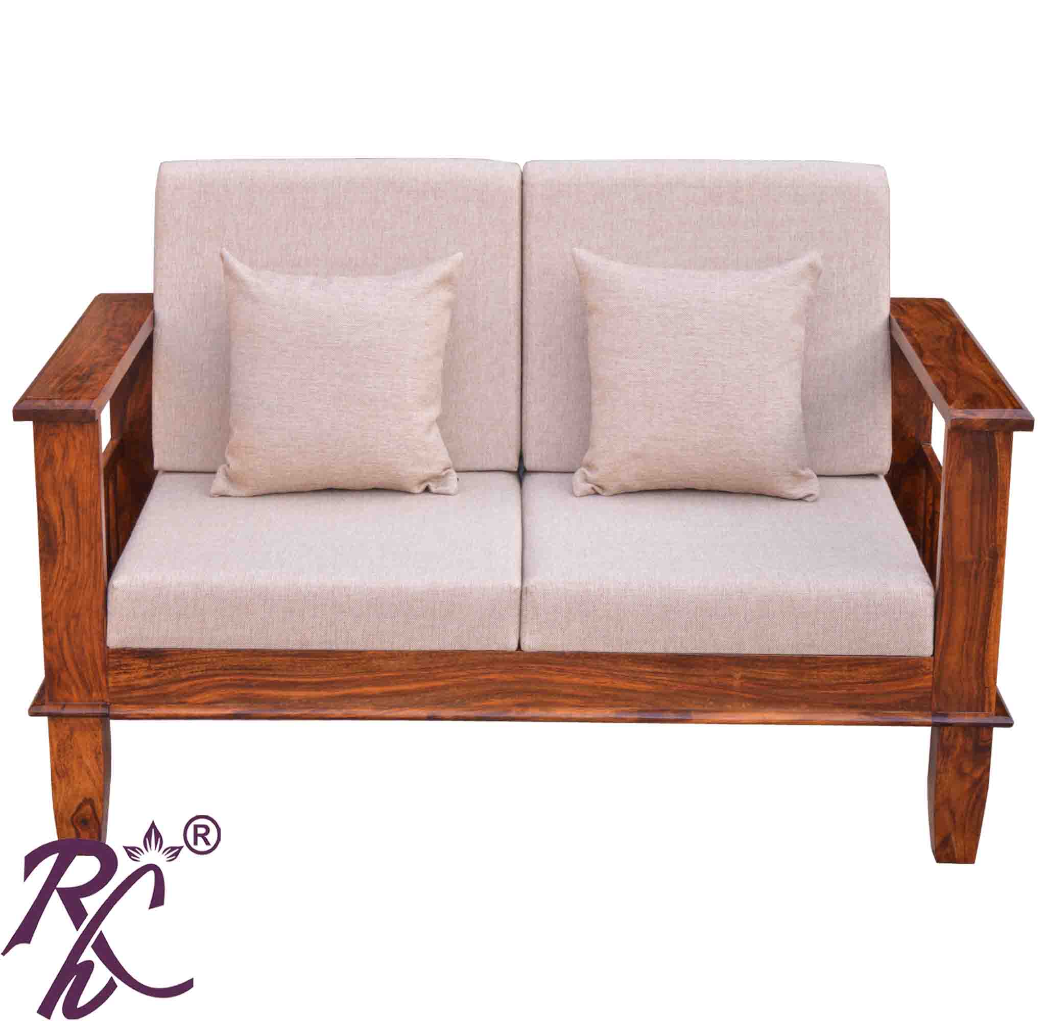 Solid Wood Magazine Holder Sofa 2 Seater - RAJ HANDICRAFT