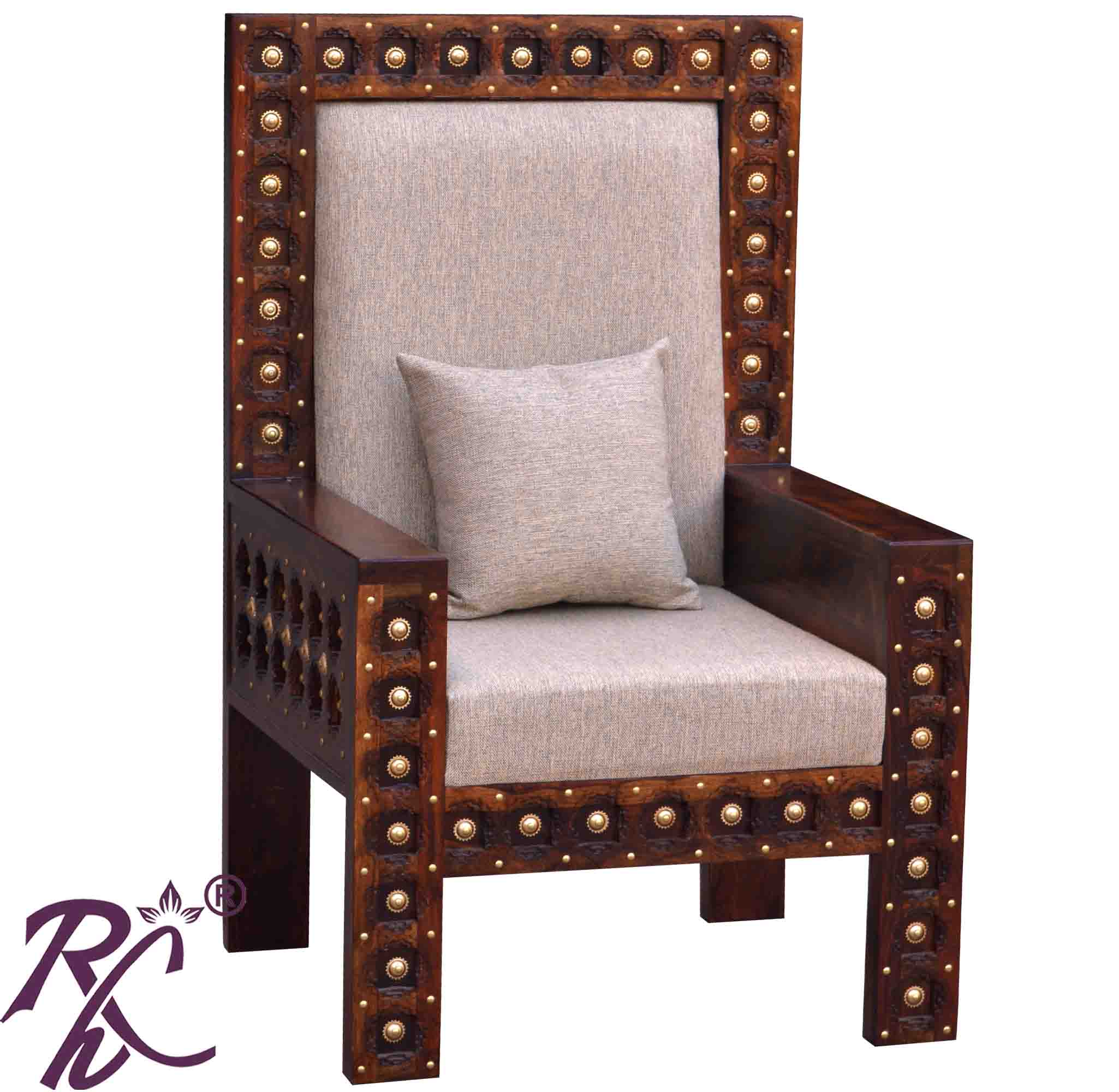 SOLID WOOD BAKHRA SOFA SET 5 SEATER - RAJ HANDICRAFT