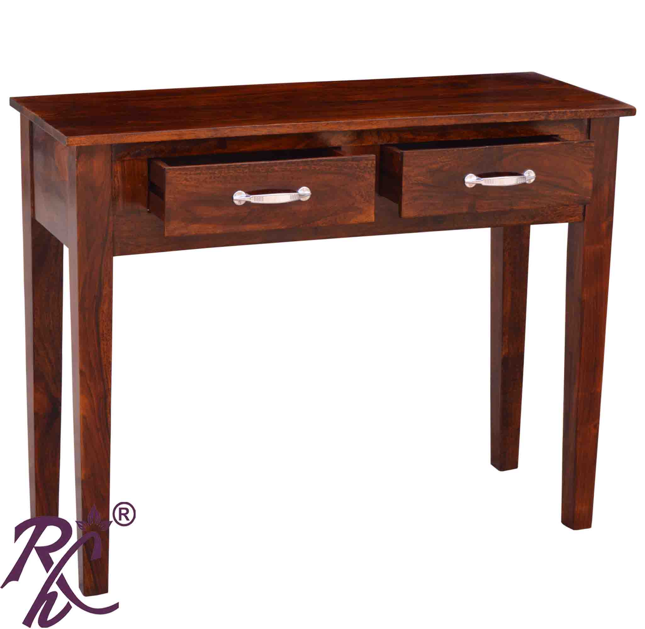 Solid Wood Writing Table With 2 Drawers - RAJ HANDICRAFT