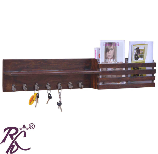 Solid Wooden Wall Stand | Wall Key Holder | Bookcase - RAJ HANDICRAFT