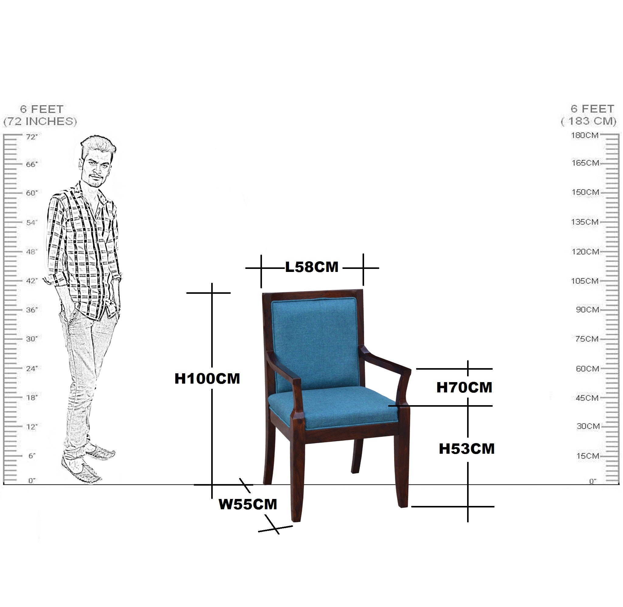 Solid Wood Royal Cushioned Arm Chair - RAJ HANDICRAFT