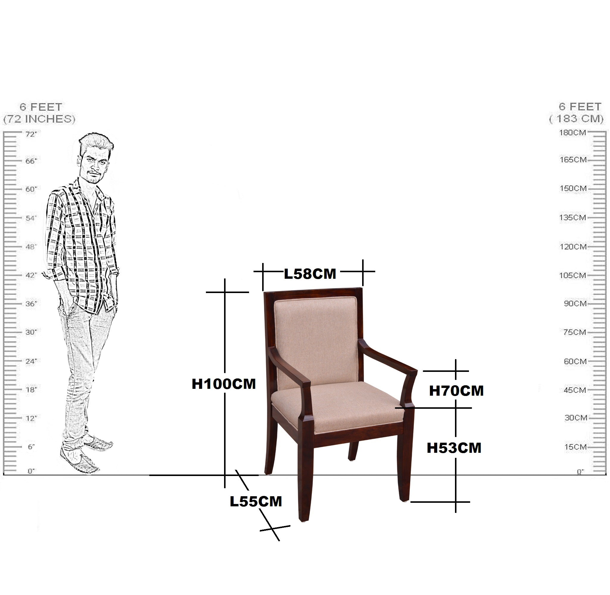 Solid Wood Royal Cushioned Arm Chair - RAJ HANDICRAFT