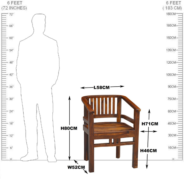 Solid Sheesham Wood Arm Chair - RAJ HANDICRAFT