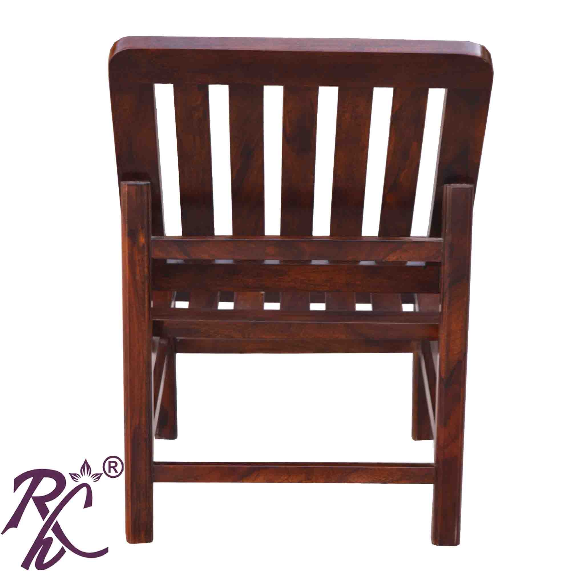 Solid Wood Stripe Arm Chair - RAJ HANDICRAFT