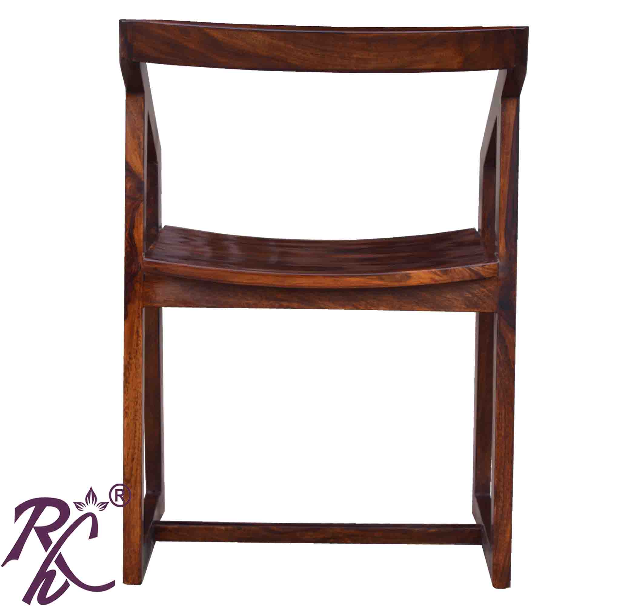 Solid Wood Arm Chair Wooden Top - RAJ HANDICRAFT