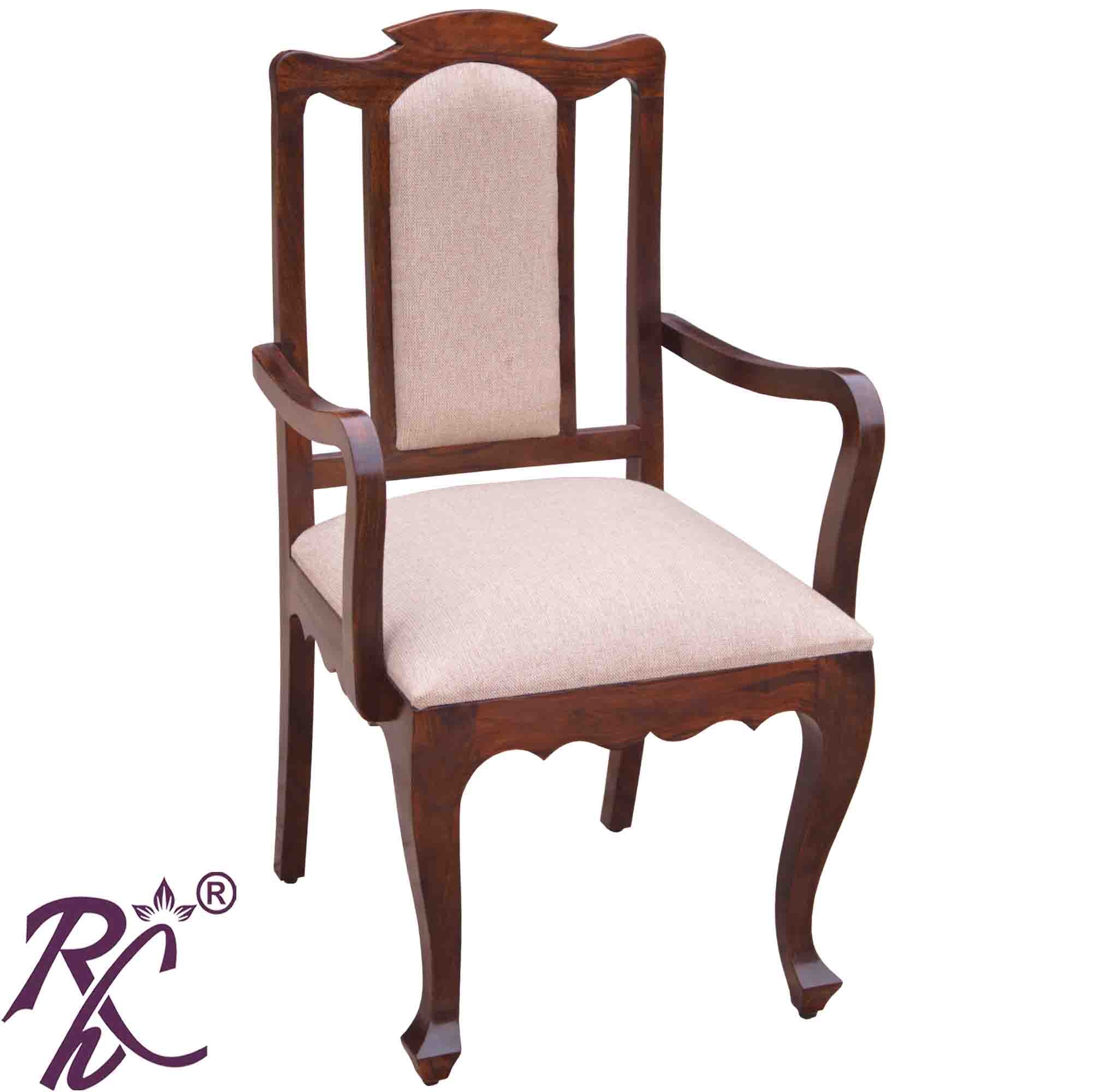 Solid Wood Arm Cushion Chair - RAJ HANDICRAFT
