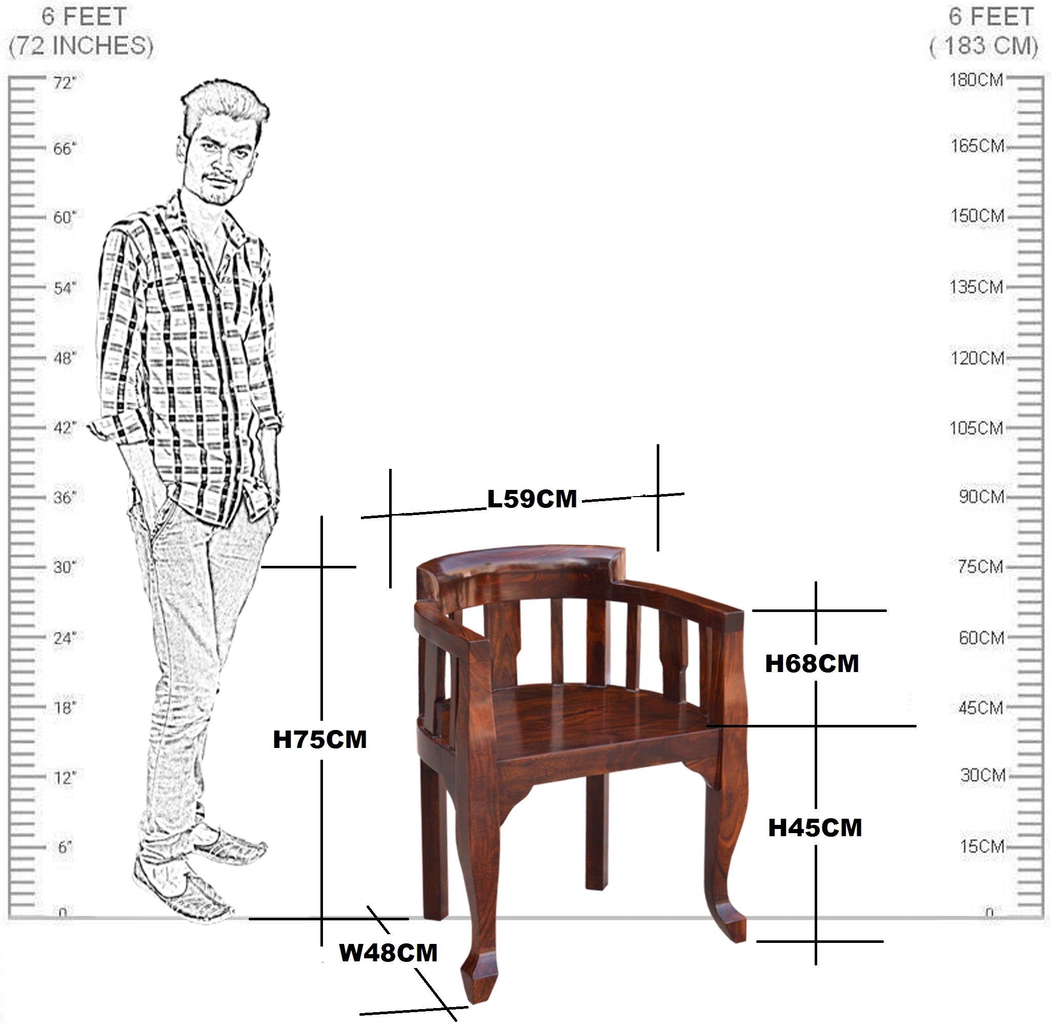 Solid Wood Wind Chair - RAJ HANDICRAFT