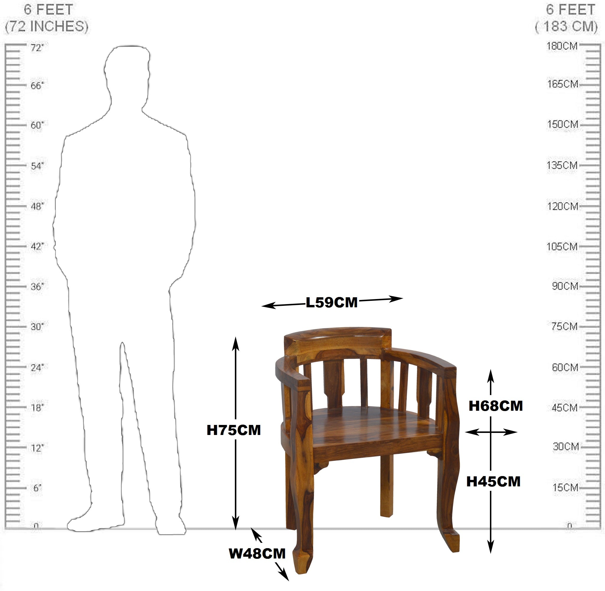 Solid Wood Wind Chair - RAJ HANDICRAFT