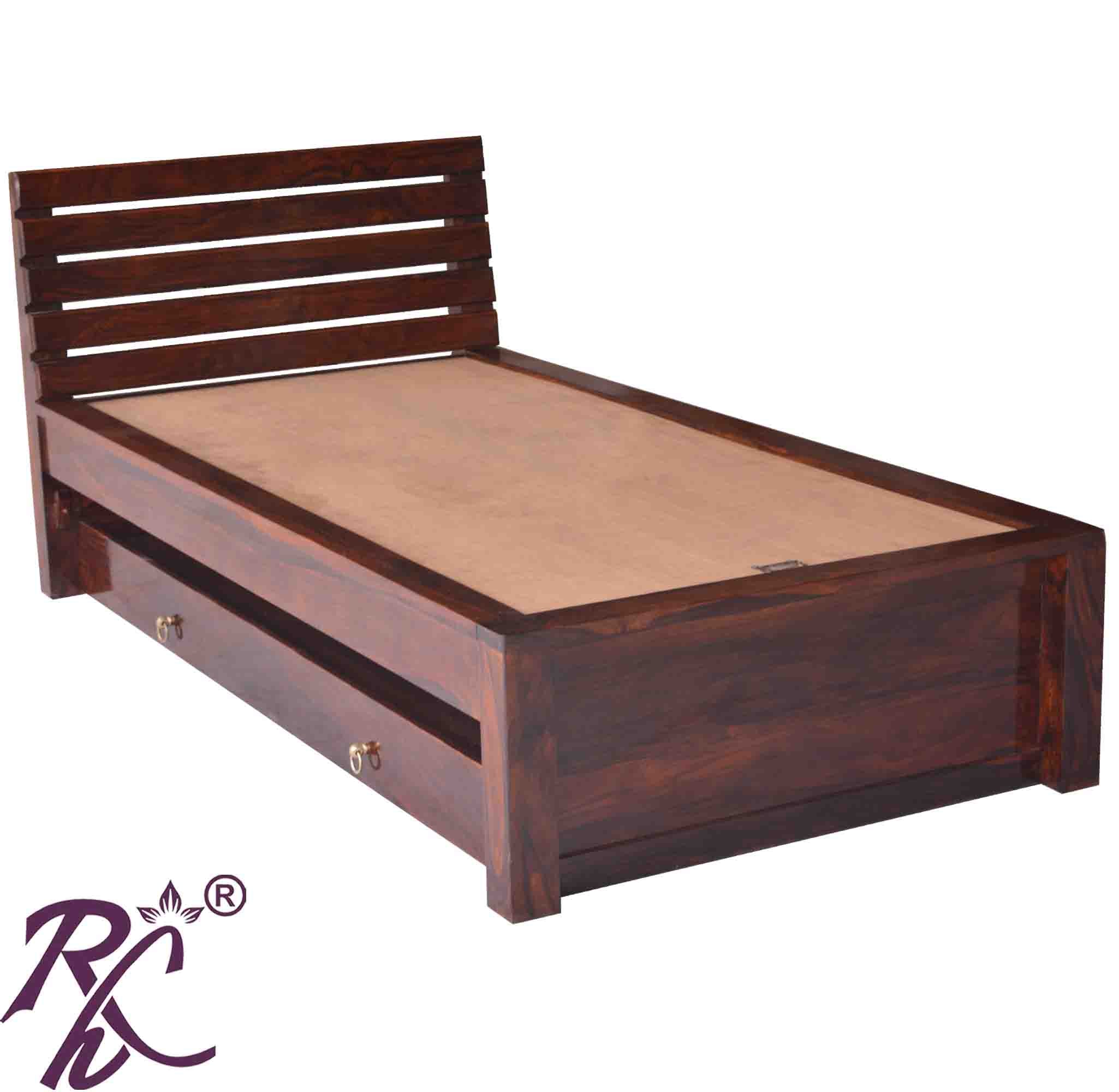 Solid Wood Stripe Diwan Bed - RAJ HANDICRAFT