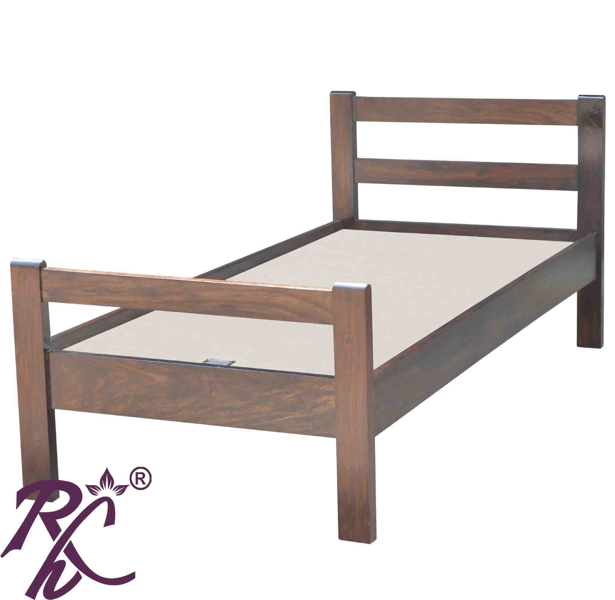 Solid Wood Single Bed Without Storage - RAJ HANDICRAFT