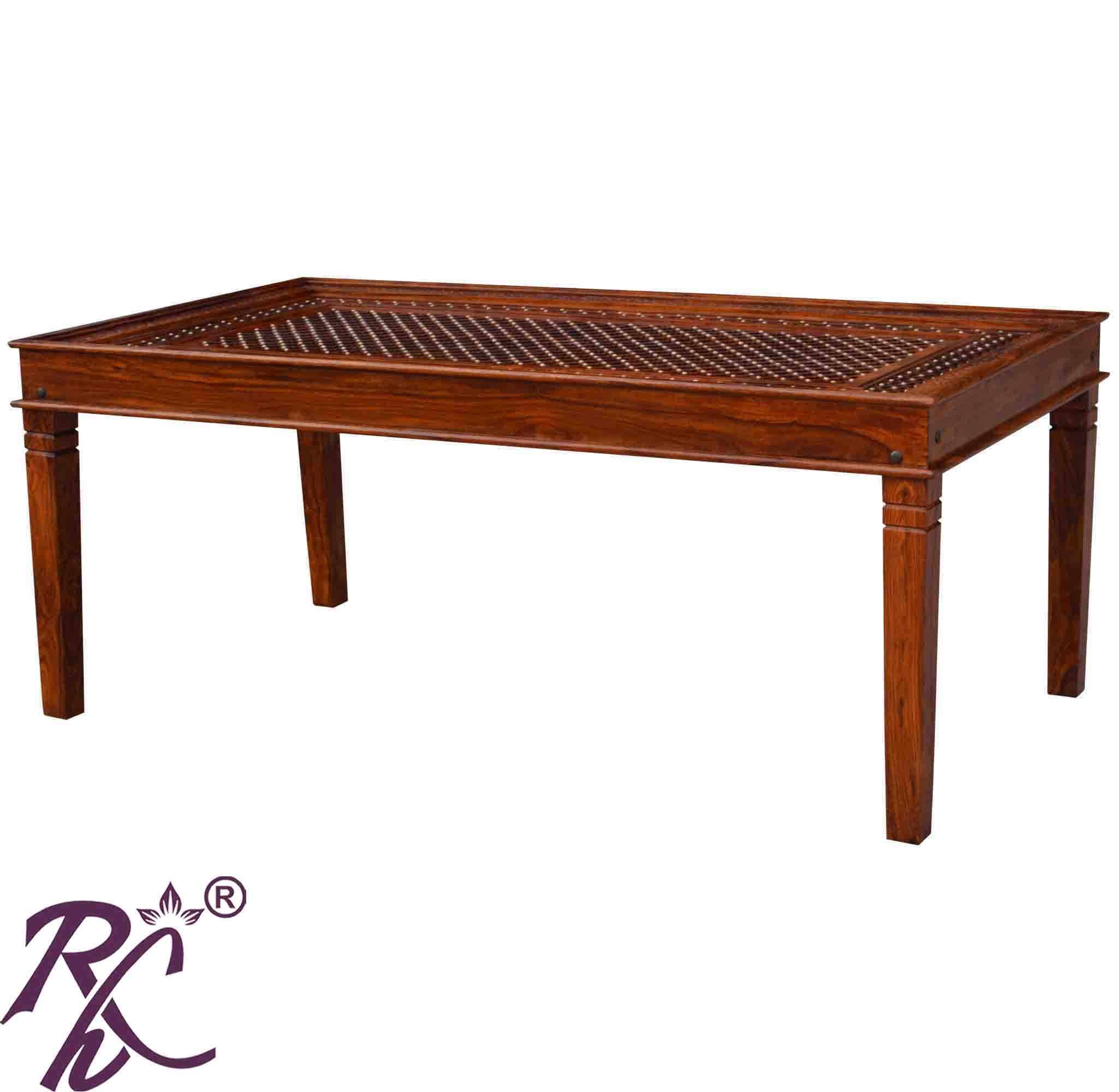 Solid Wood Jiksa Jali Design Dining Table - RAJ HANDICRAFT