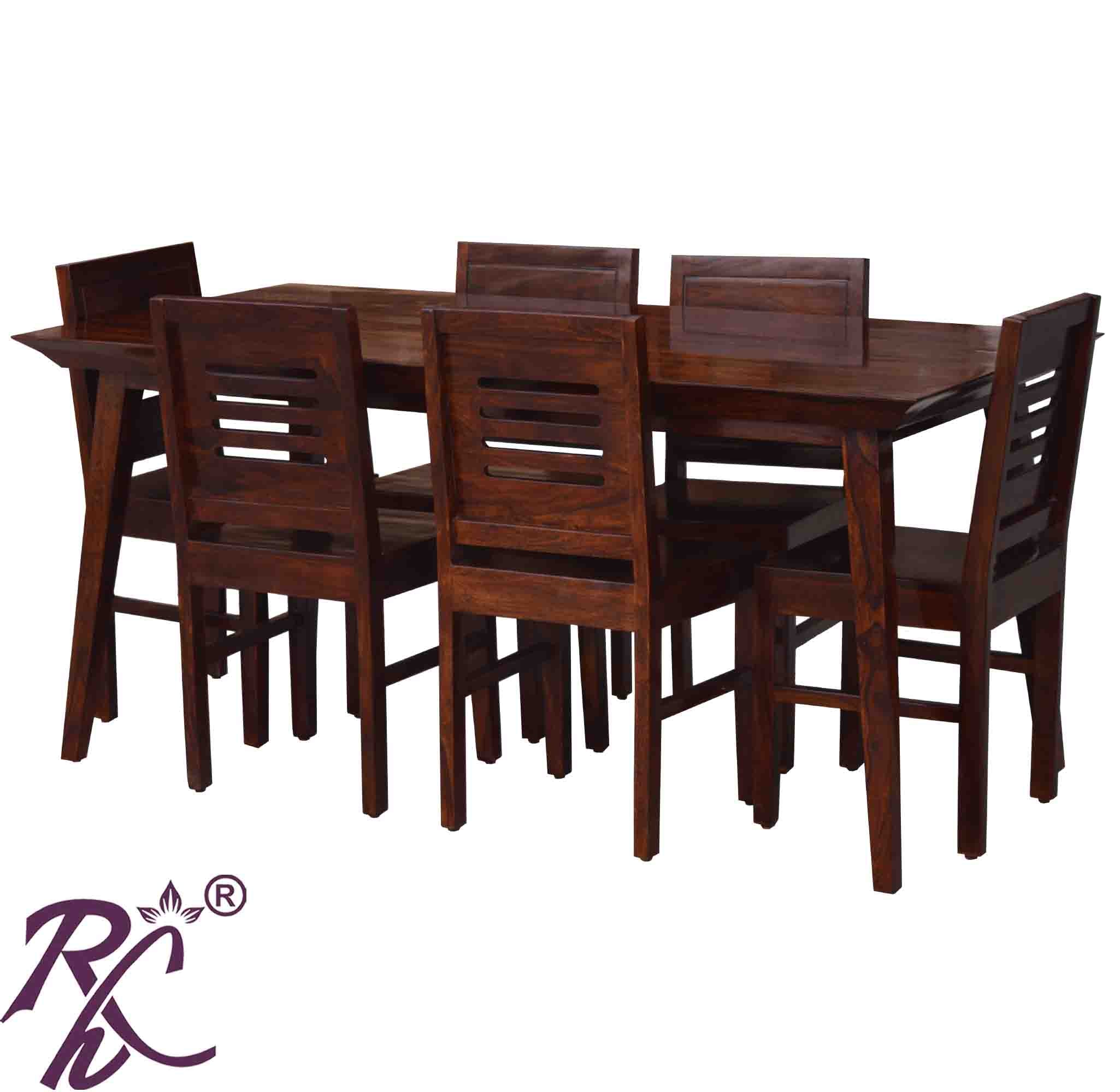Solid Wood Tapper Top Dining Set 6 Seater Set - RAJ HANDICRAFT