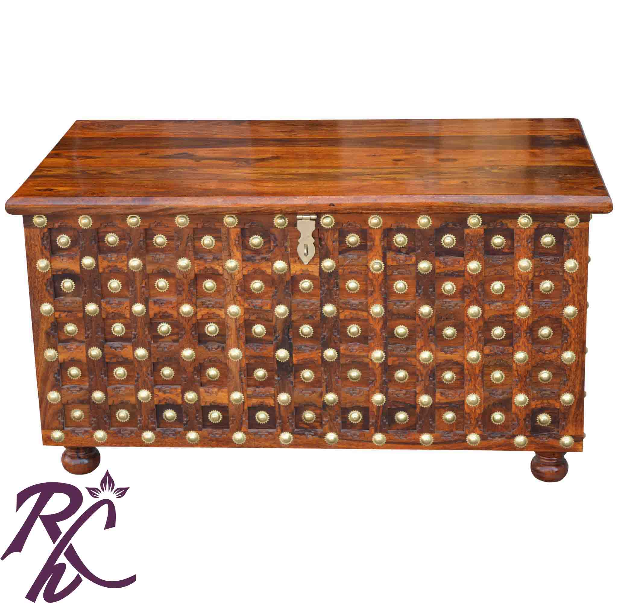 Solid Wooden Wood Bakhra Design Box - RAJ HANDICRAFT