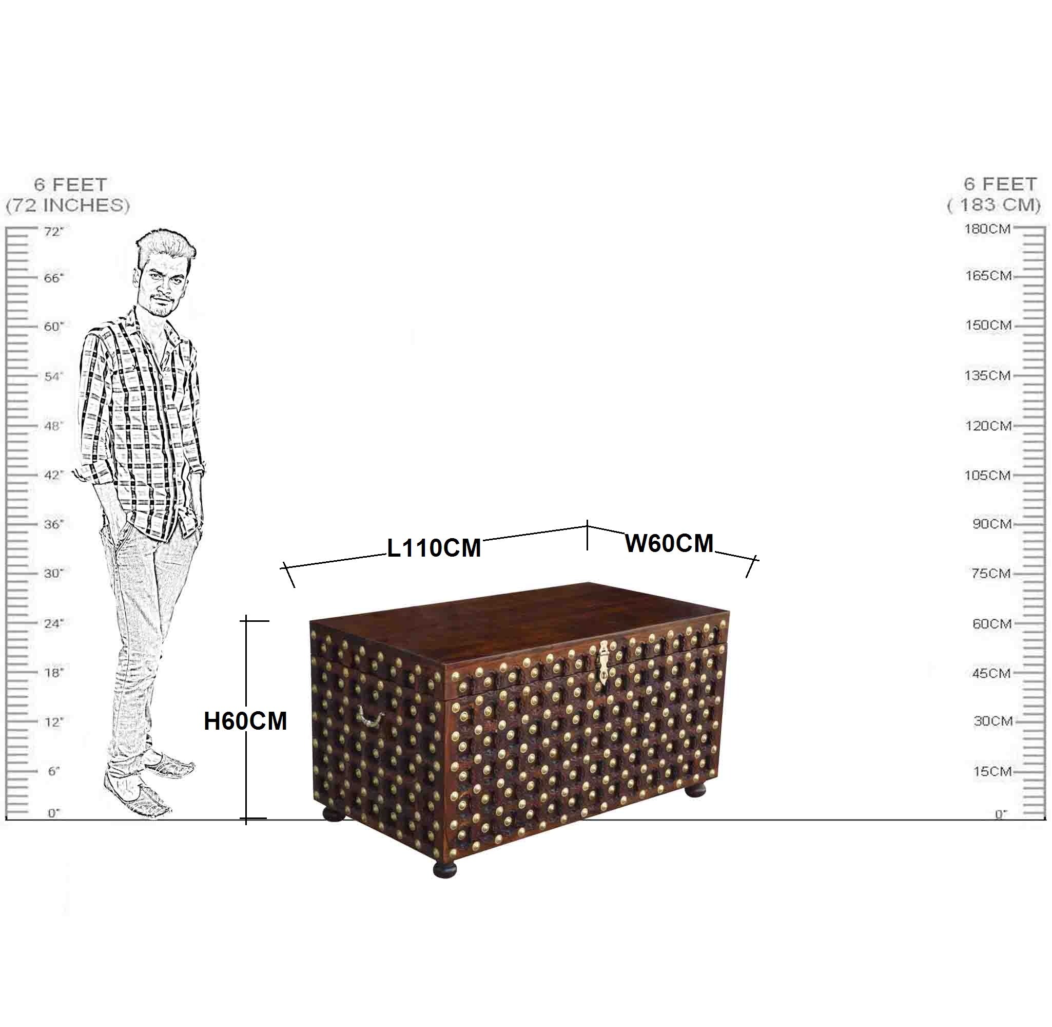 Solid Wood Bakhra Design Box - RAJ HANDICRAFT