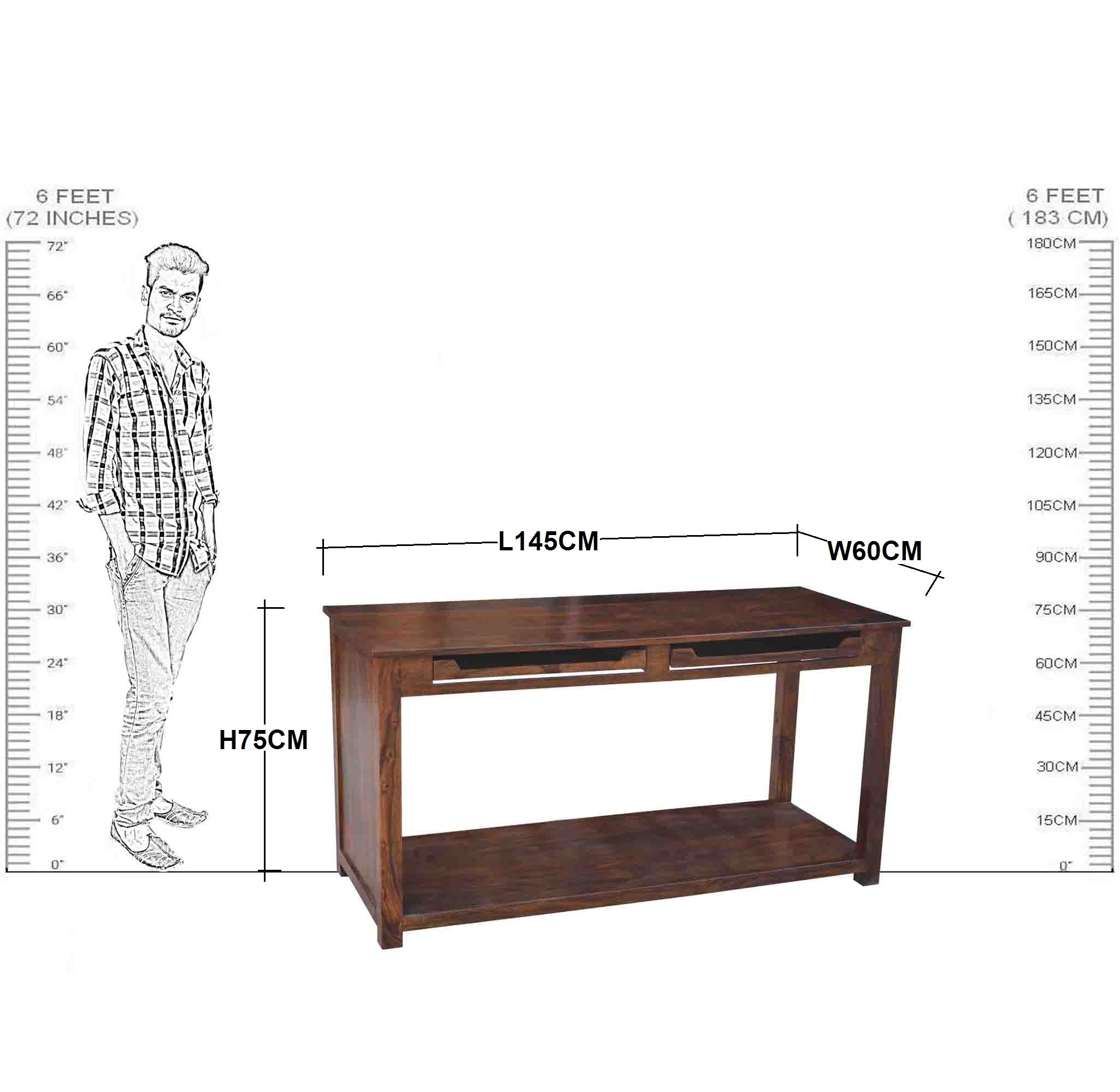 Solid Wood Office Table with Two Keyboards Tray - RAJ HANDICRAFT