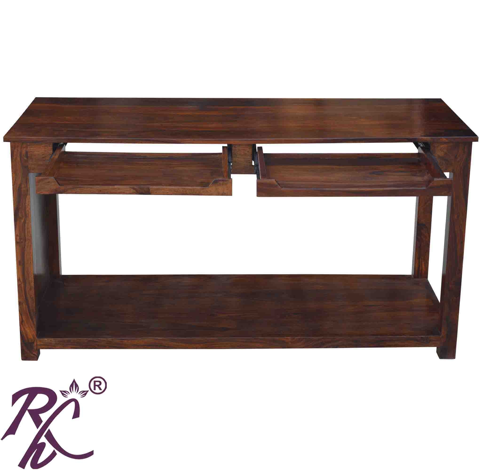 Solid Wood Office Table with Two Keyboards Tray - RAJ HANDICRAFT