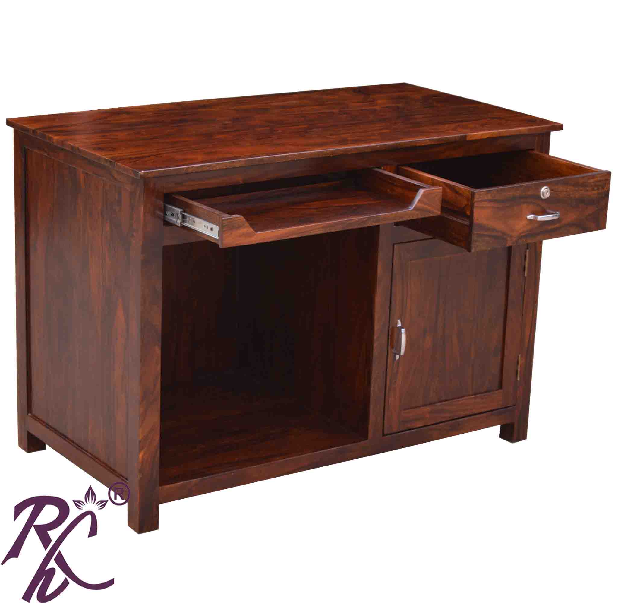 Solid Wood Office Table With One Door One Drawer - RAJ HANDICRAFT