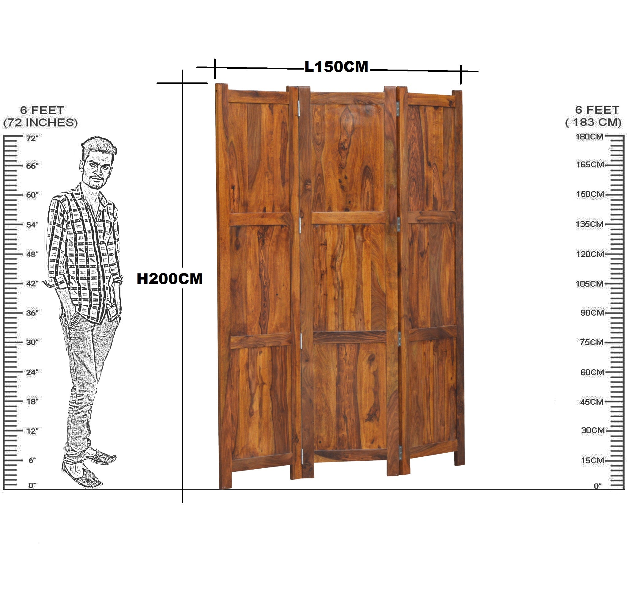 Solid Wood Screen - RAJ HANDICRAFT